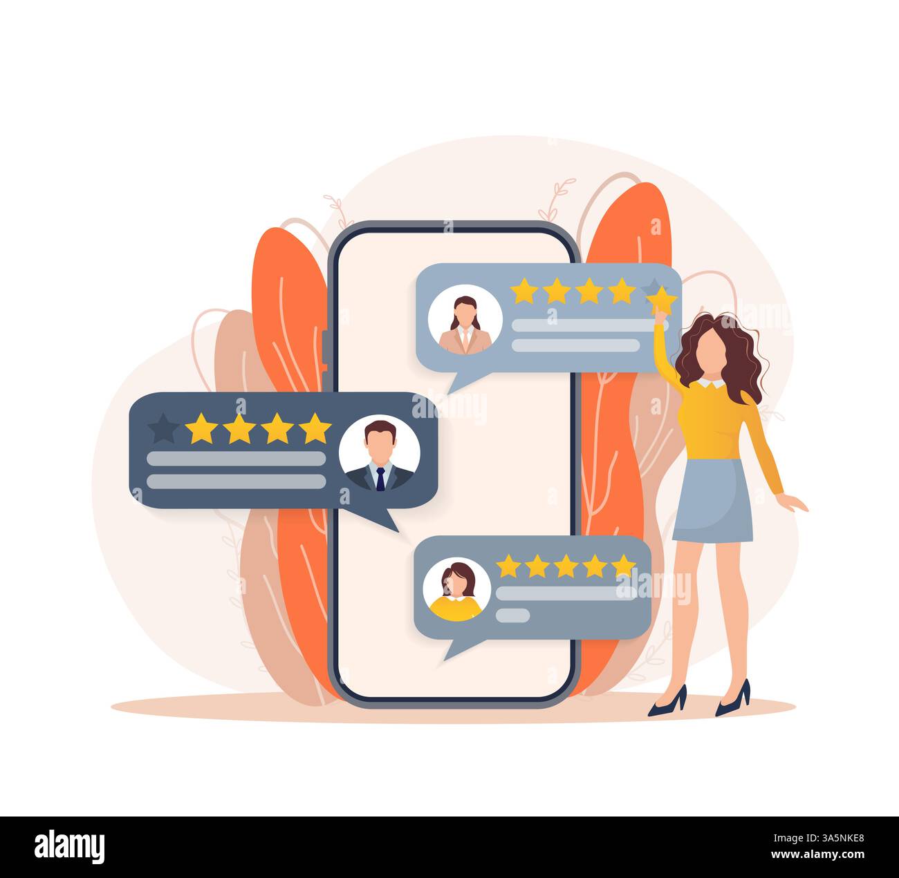 Customer review, great design for any purposes. Flat illustration with ...