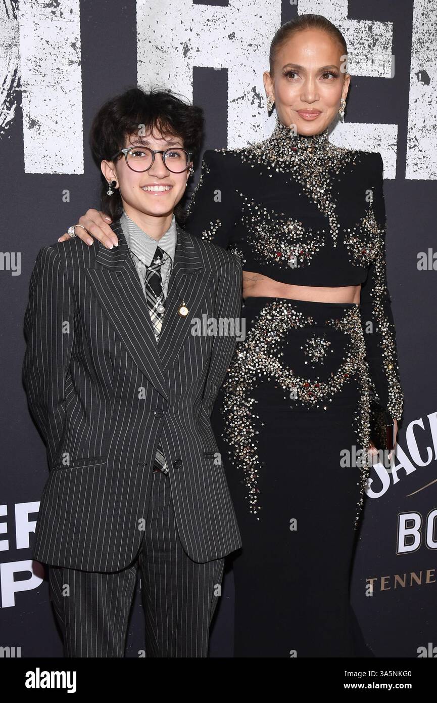 New York, USA. 23rd Mar, 2025. (L-R) Emme Muziz and Jennifer Lopez ...