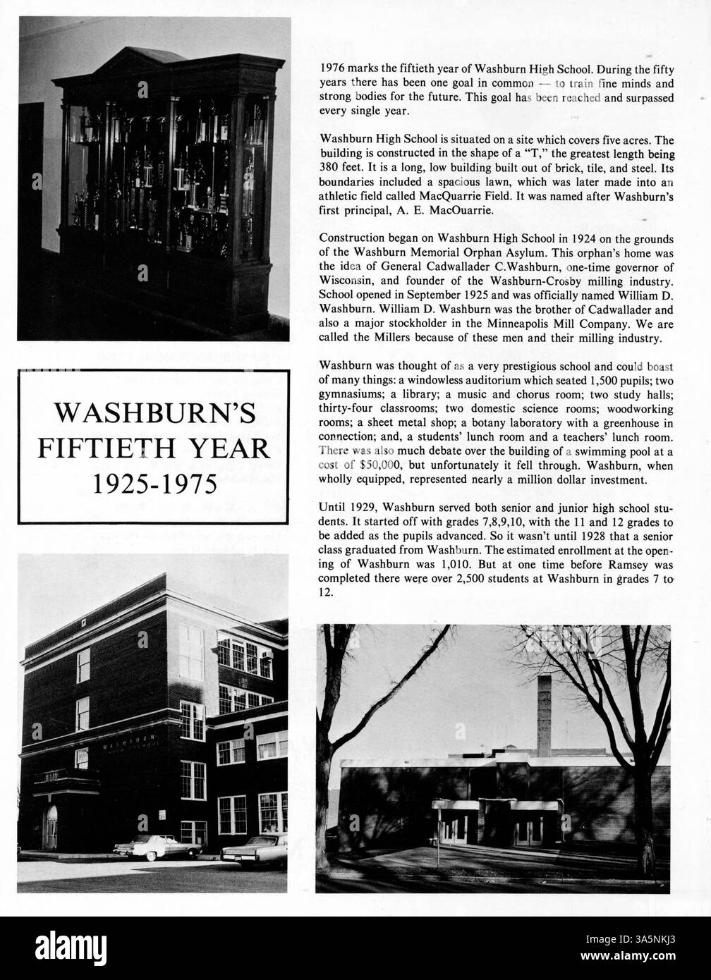 The 1976 'Wahian' yearbook from Washburn High School documents key ...