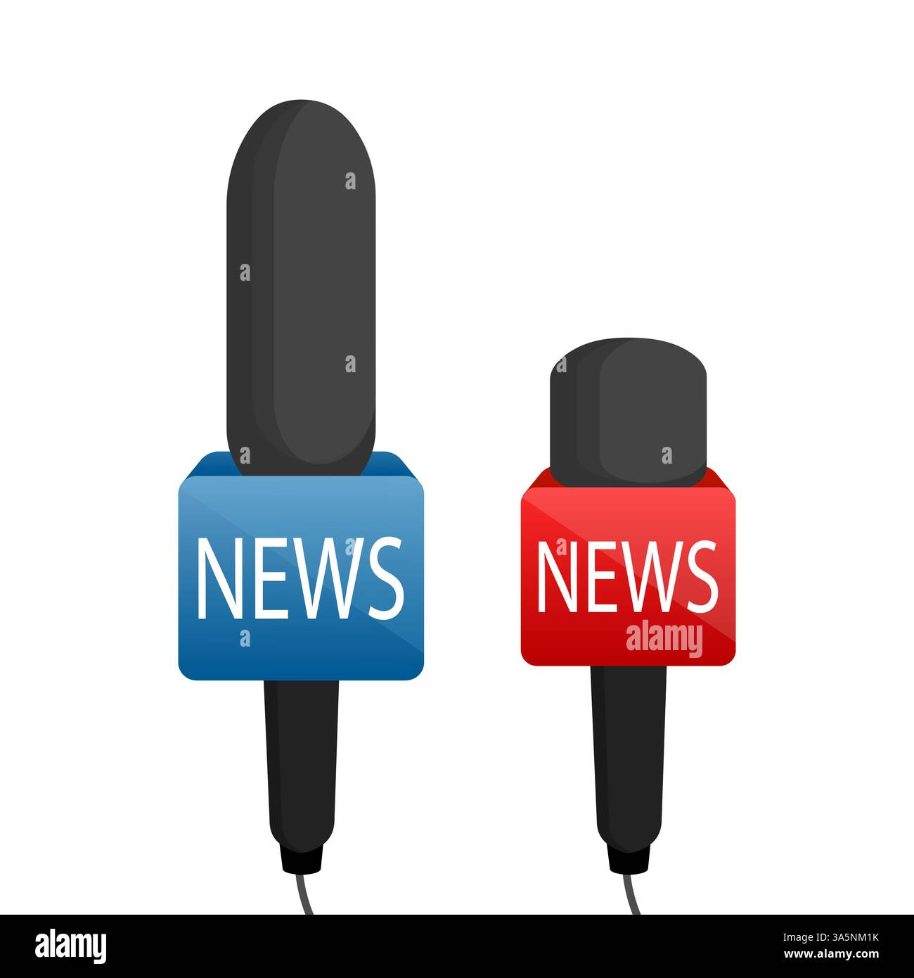 Microphone news set. Reparter journalism concept in flat style. Vector illustration Stock Vector ...
