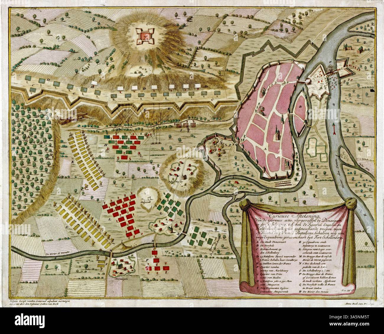 SEATTLE -SEP 11, 2022 - Antique map showing the siege of bonn by the ...