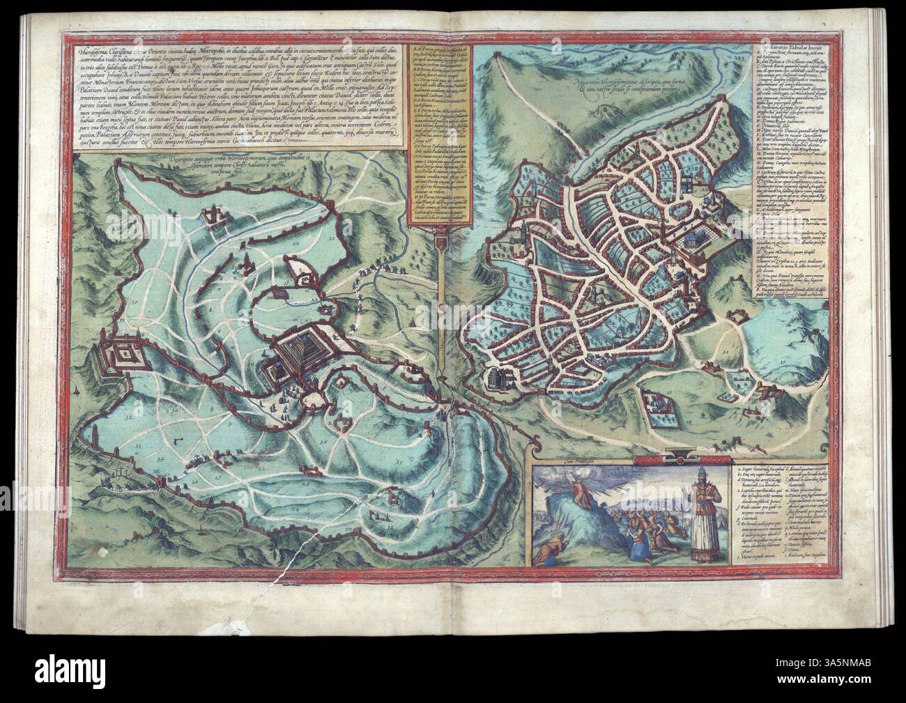 JERUSALEM - MAR 3, 2025 - Detailed historical map of Jerusalem from a ...