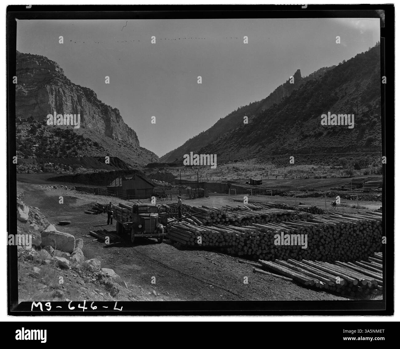 Timbering props used at the Castle Gate Mine in Carbon County, Utah ...