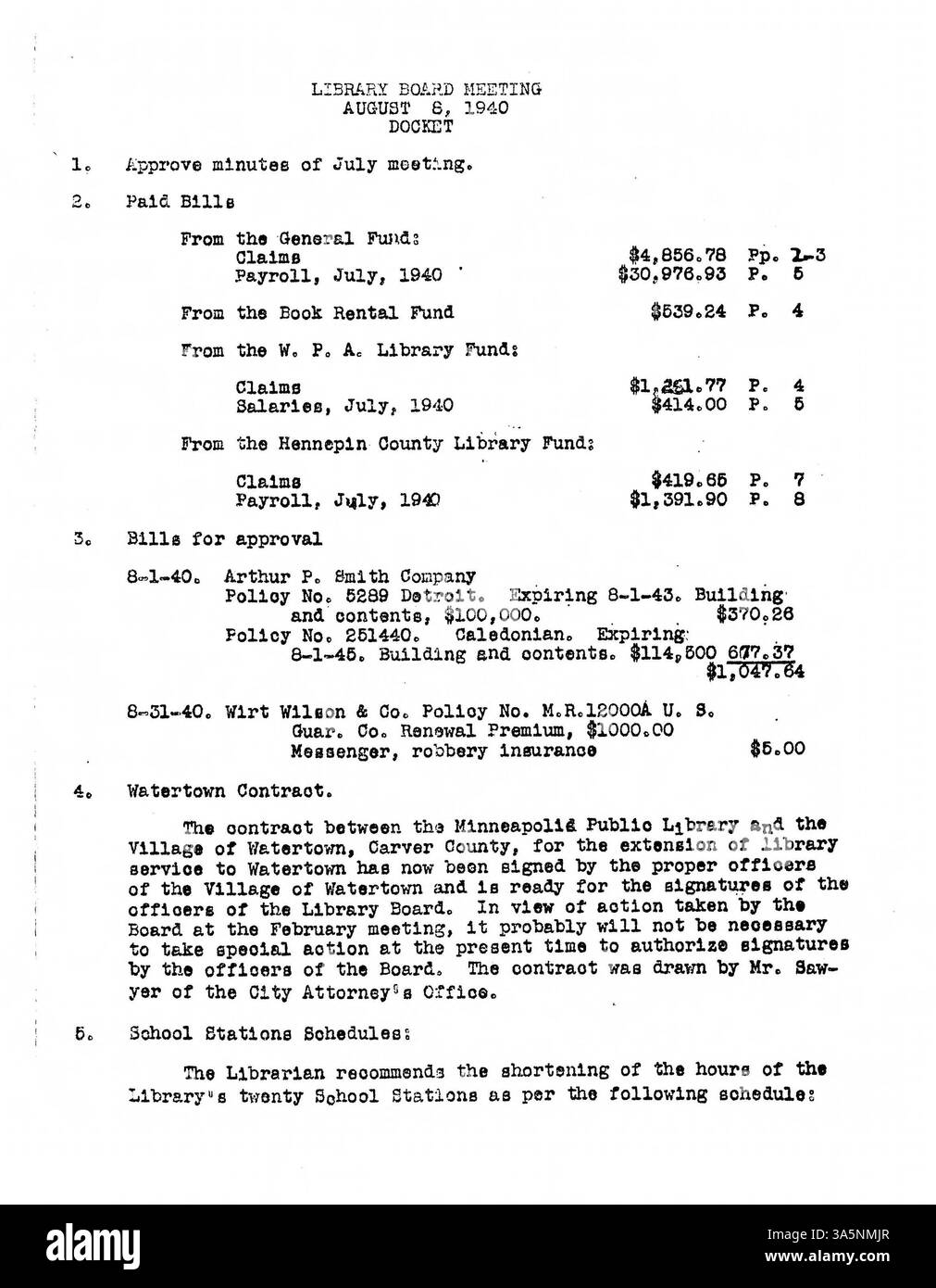 Minutes from the 1940 Minneapolis Public Library Board of Directors ...