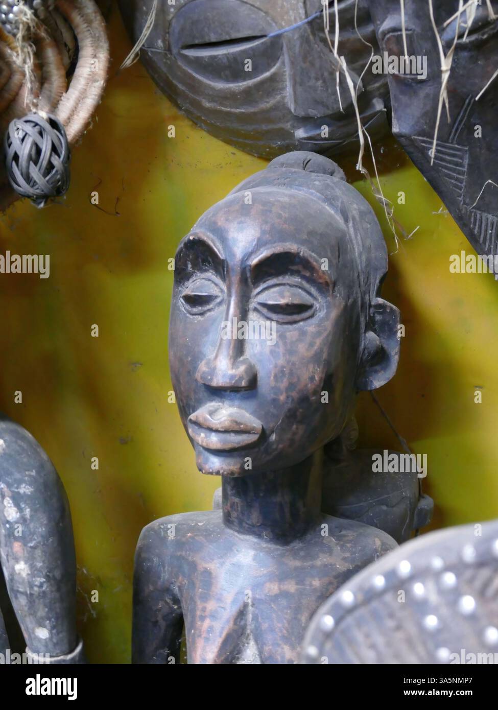 SHABA - LAKE NAKARU, KENYA - NOV 11,2022 - African wooden female tribal ...