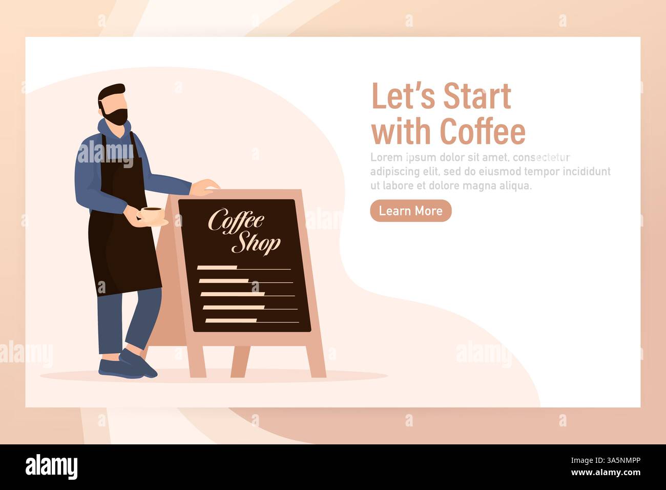 Flat character coffee shop barista. Vector illustration flat design ...