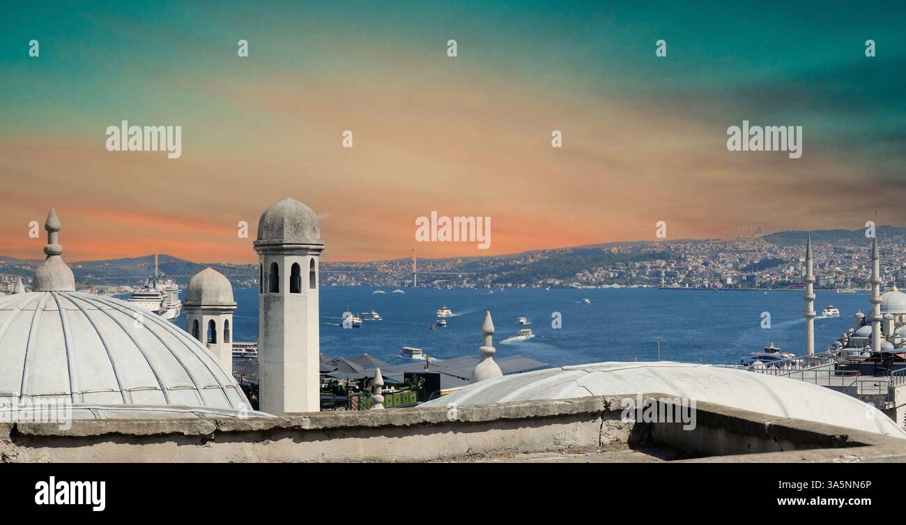 Istanbul - sep 12, 2024 - istanbul skyline revealing historic bosphorus ...