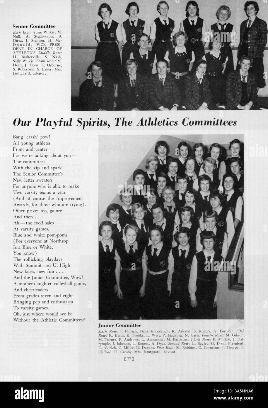 This 1958 yearbook from Northrop Collegiate features records of ...