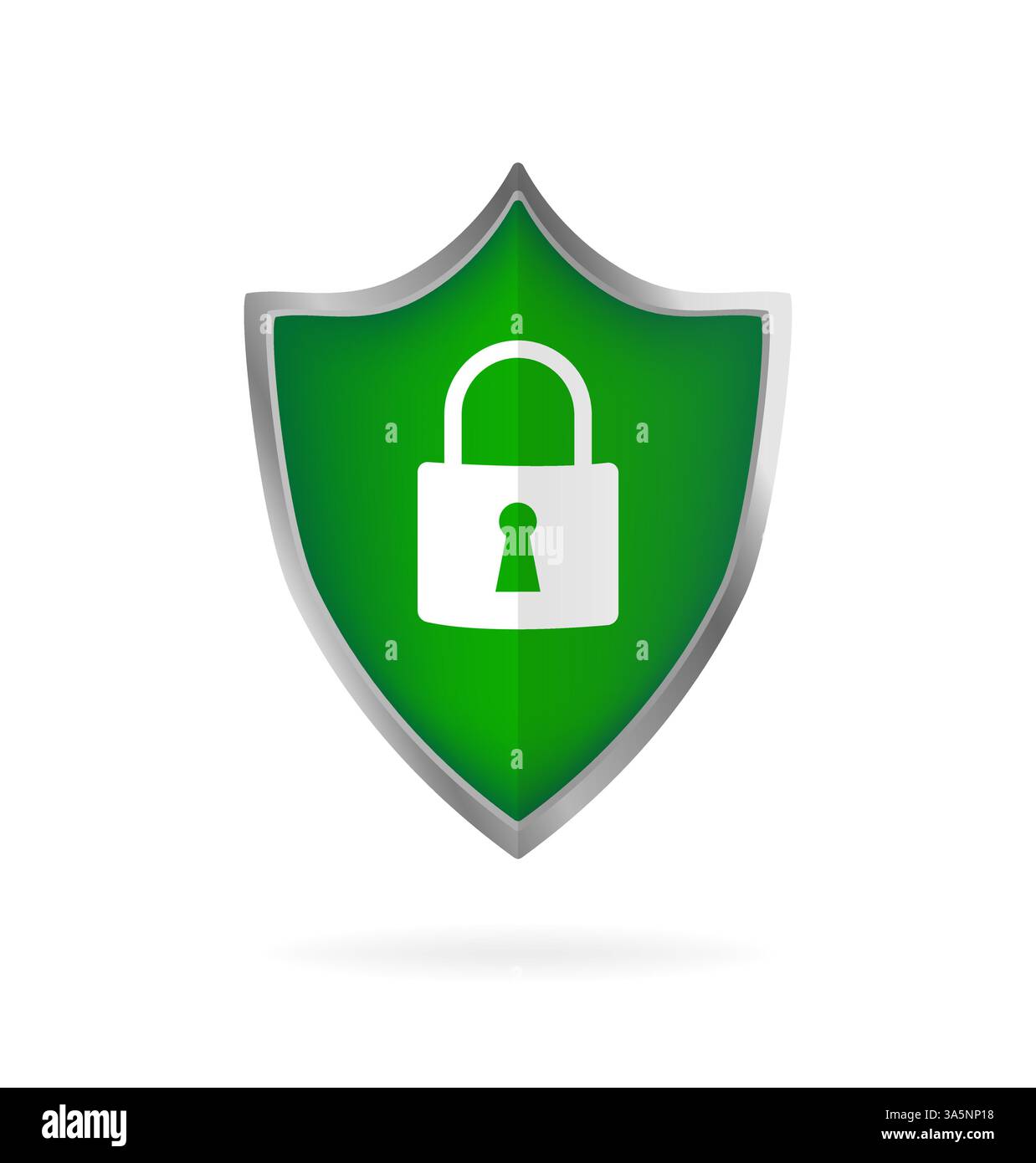 Flat green icon on black backdrop. Shield icon vector. Flat vector ...