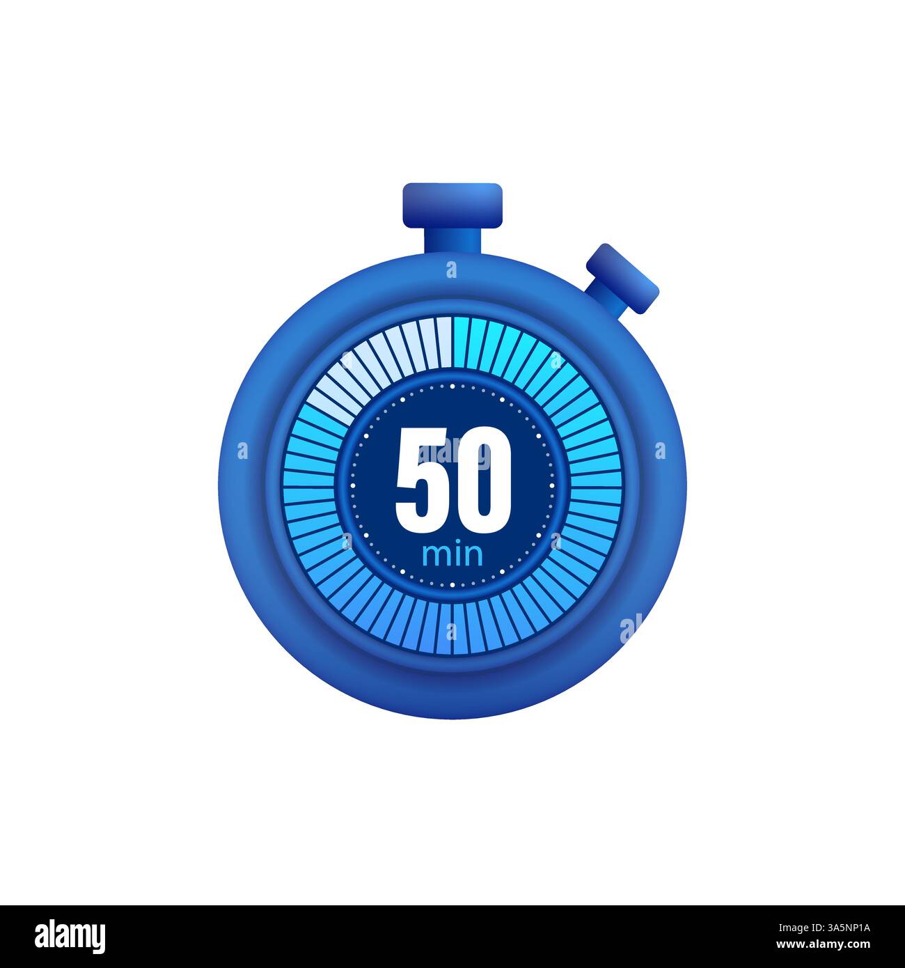 Icon of a timer with 50 minutes on the white background. Vector ...