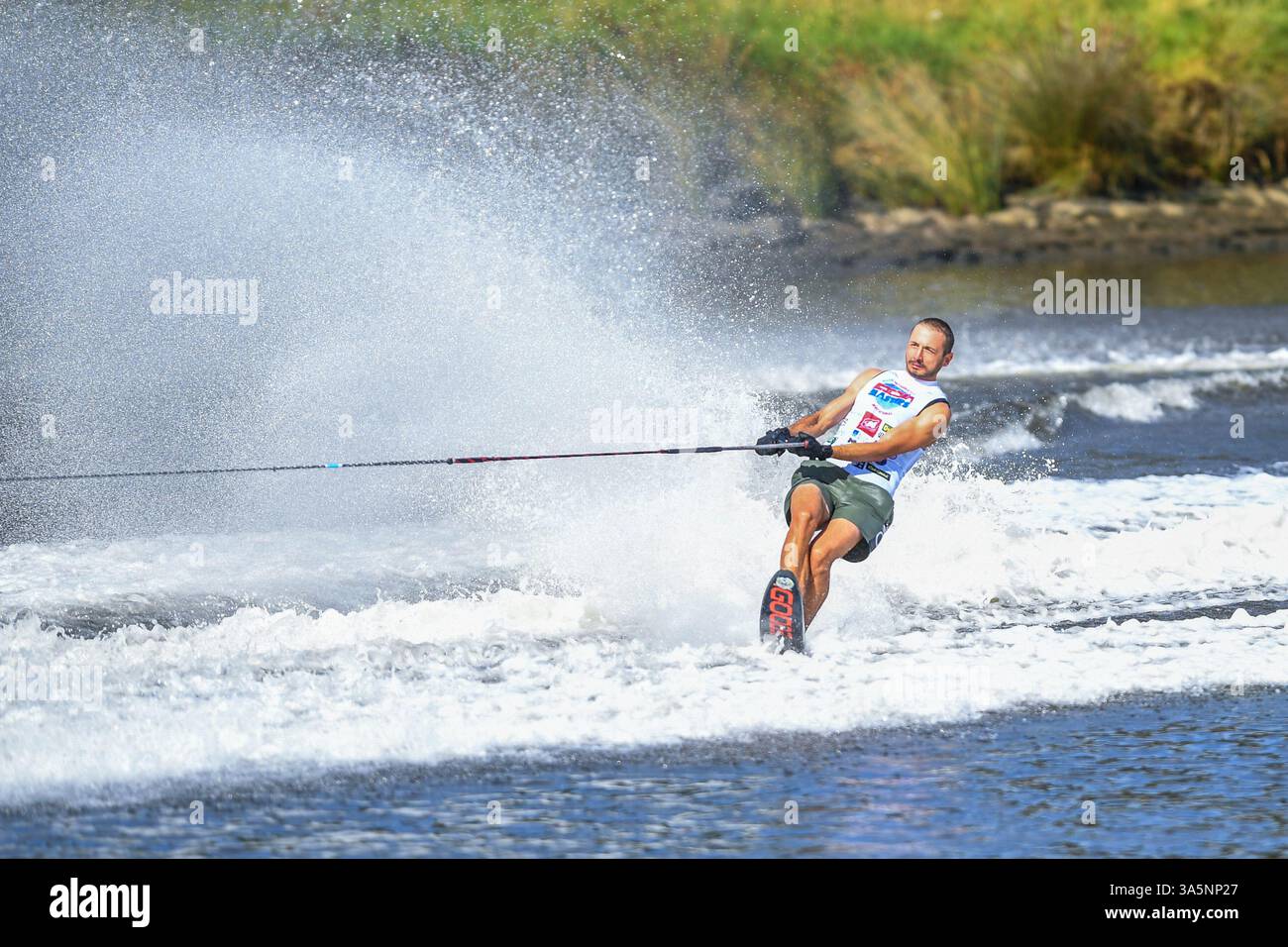 Patricio Zohar of Argentina is seen in action during the Men's Waterski ...
