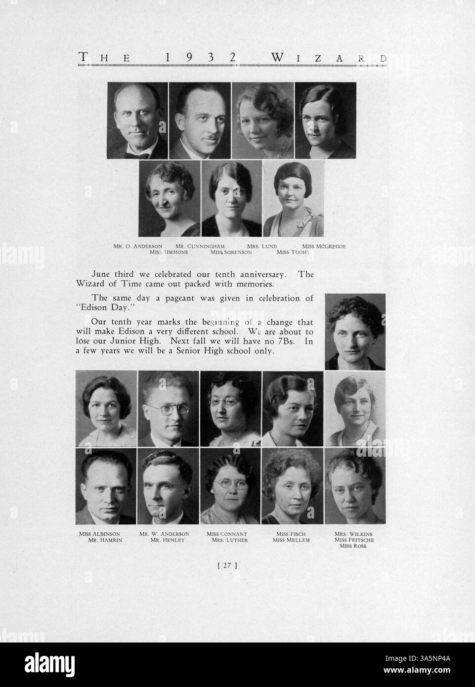 The 1932 'Wizard' yearbook from Edison High School highlights the ...