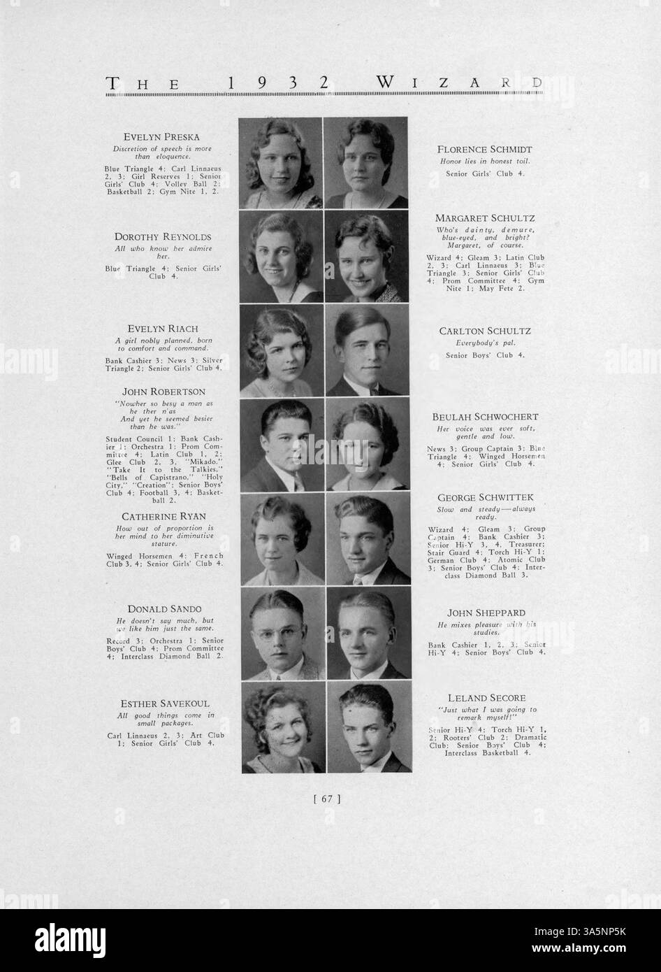 The 1932 'Wizard' yearbook from Edison High School features the school ...