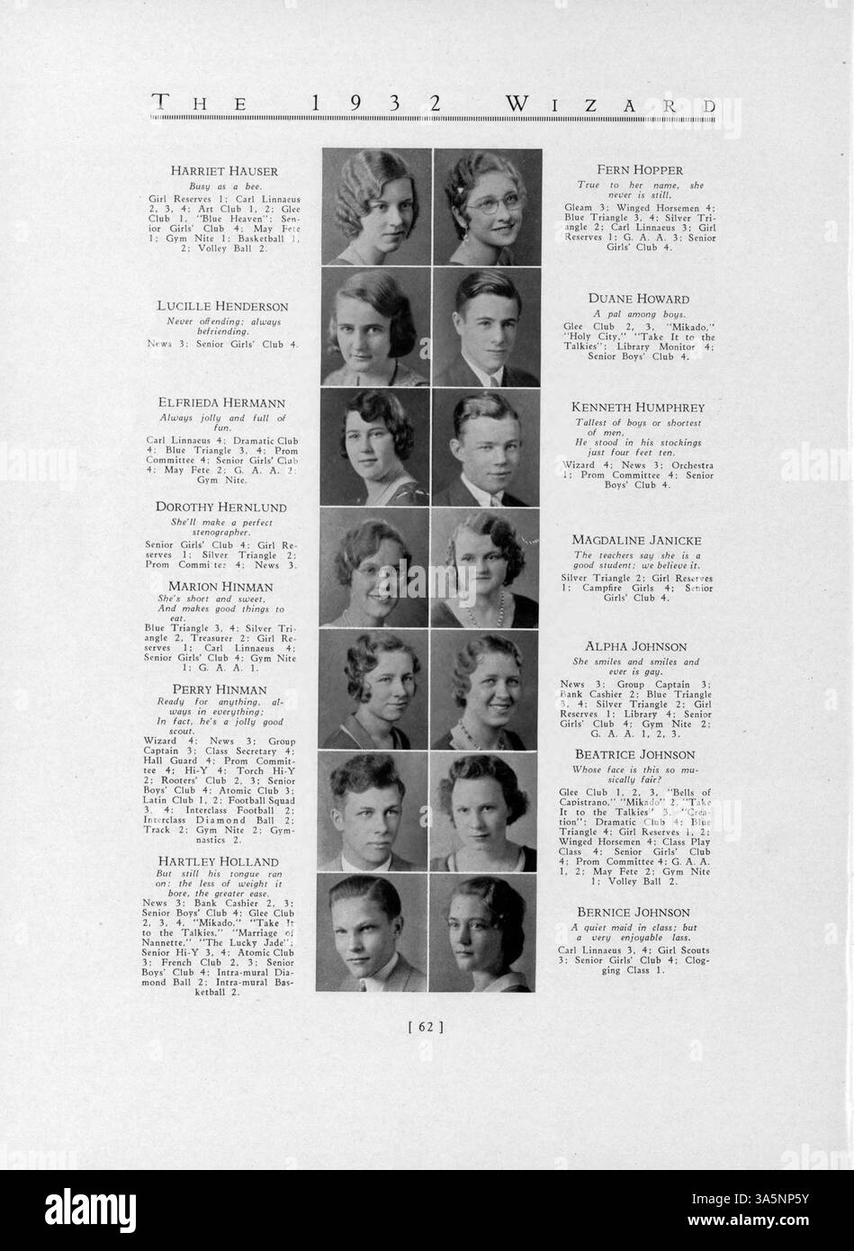 This 1932 edition of the 'Wizard' yearbook from Edison High School ...