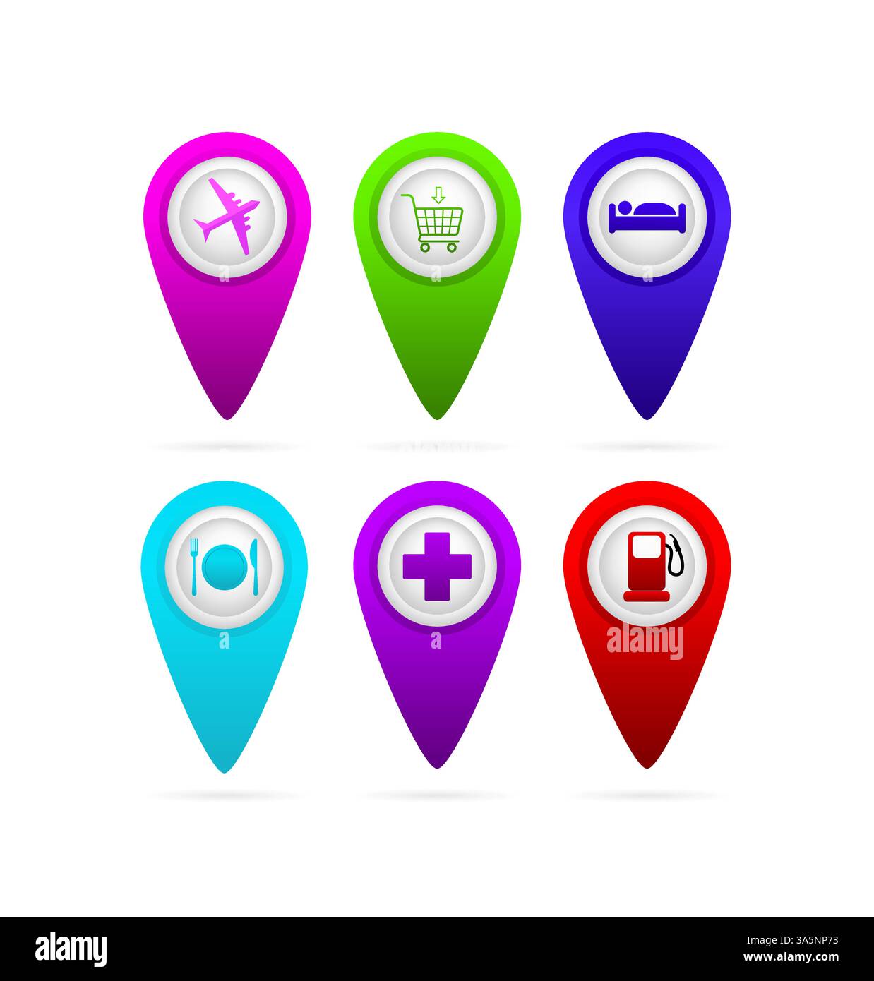 3d map travel pointer hotel for medical design. Pin icon vector. Car ...