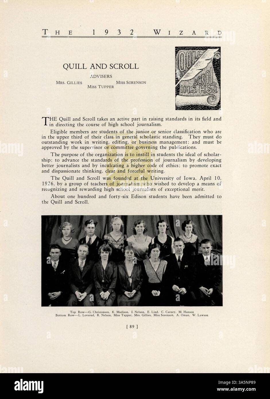 The 1932 'Wizard' yearbook from Edison High School documents the 1931 ...