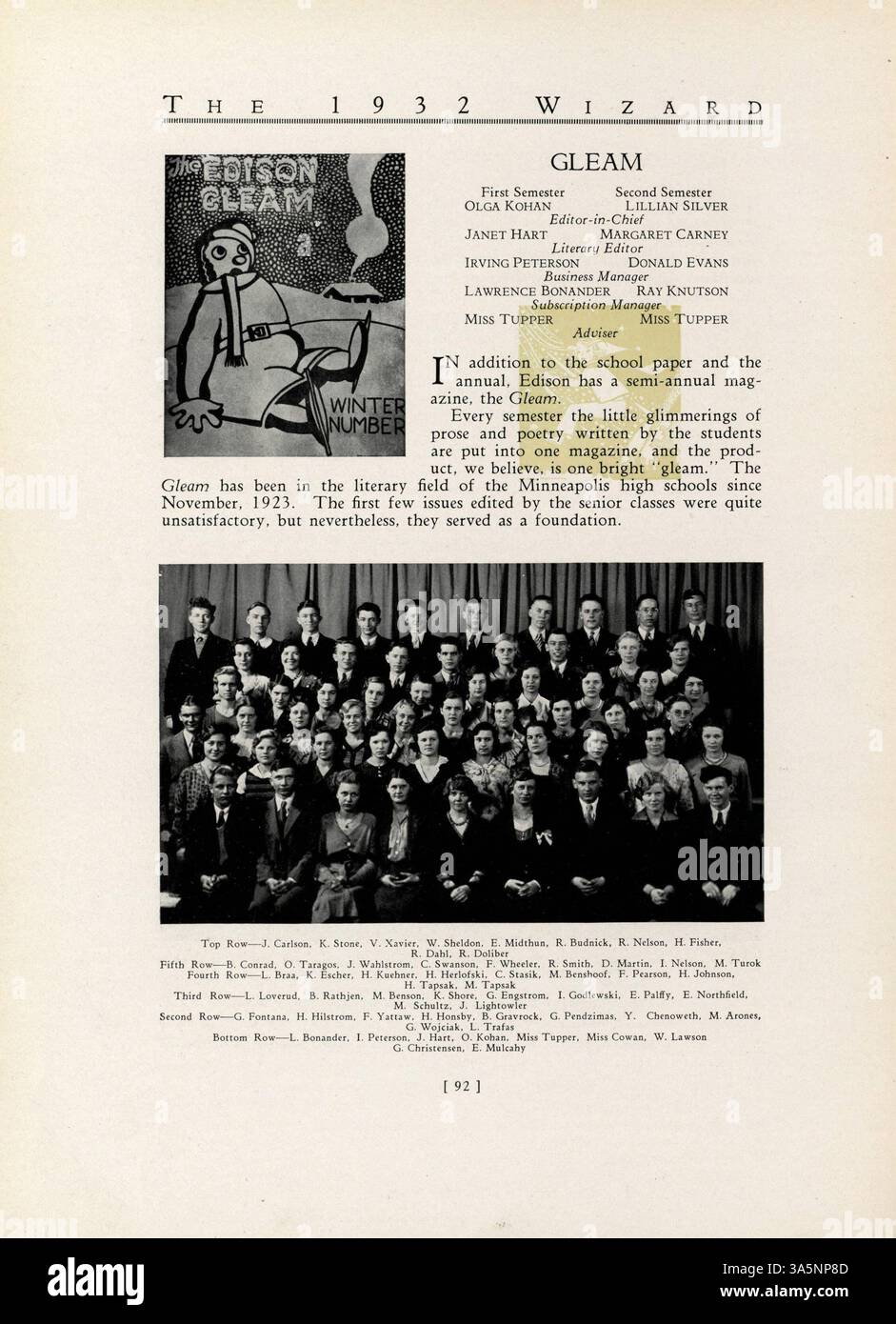 The 1932 edition of the 'Wizard' yearbook from Edison High School ...