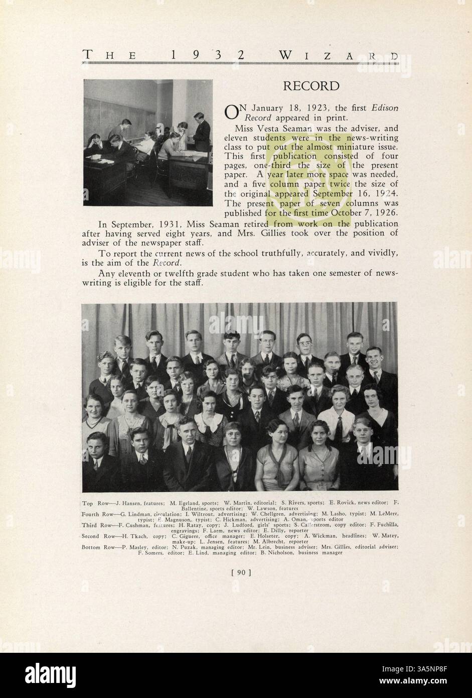 The 1932 'Wizard' yearbook captures the highlights of Edison High ...