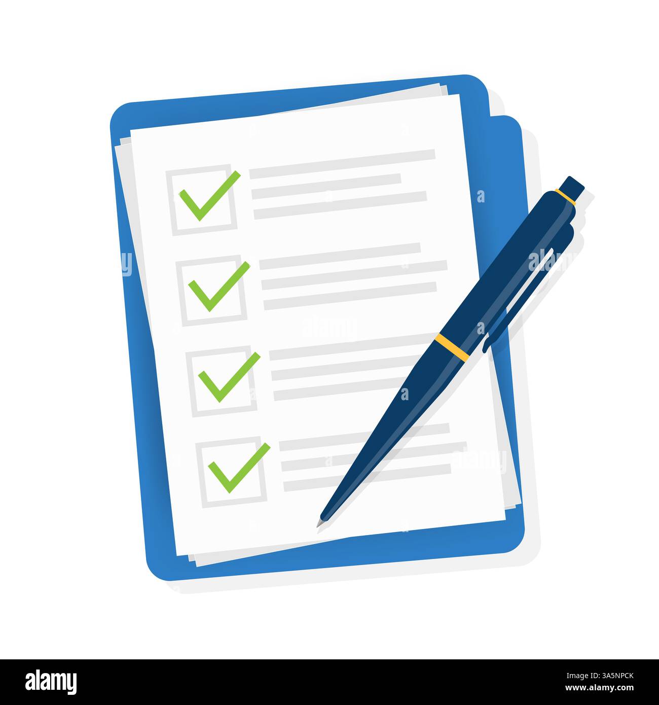 Check list in flat style. Vector stock illustration. Check mark icon ...