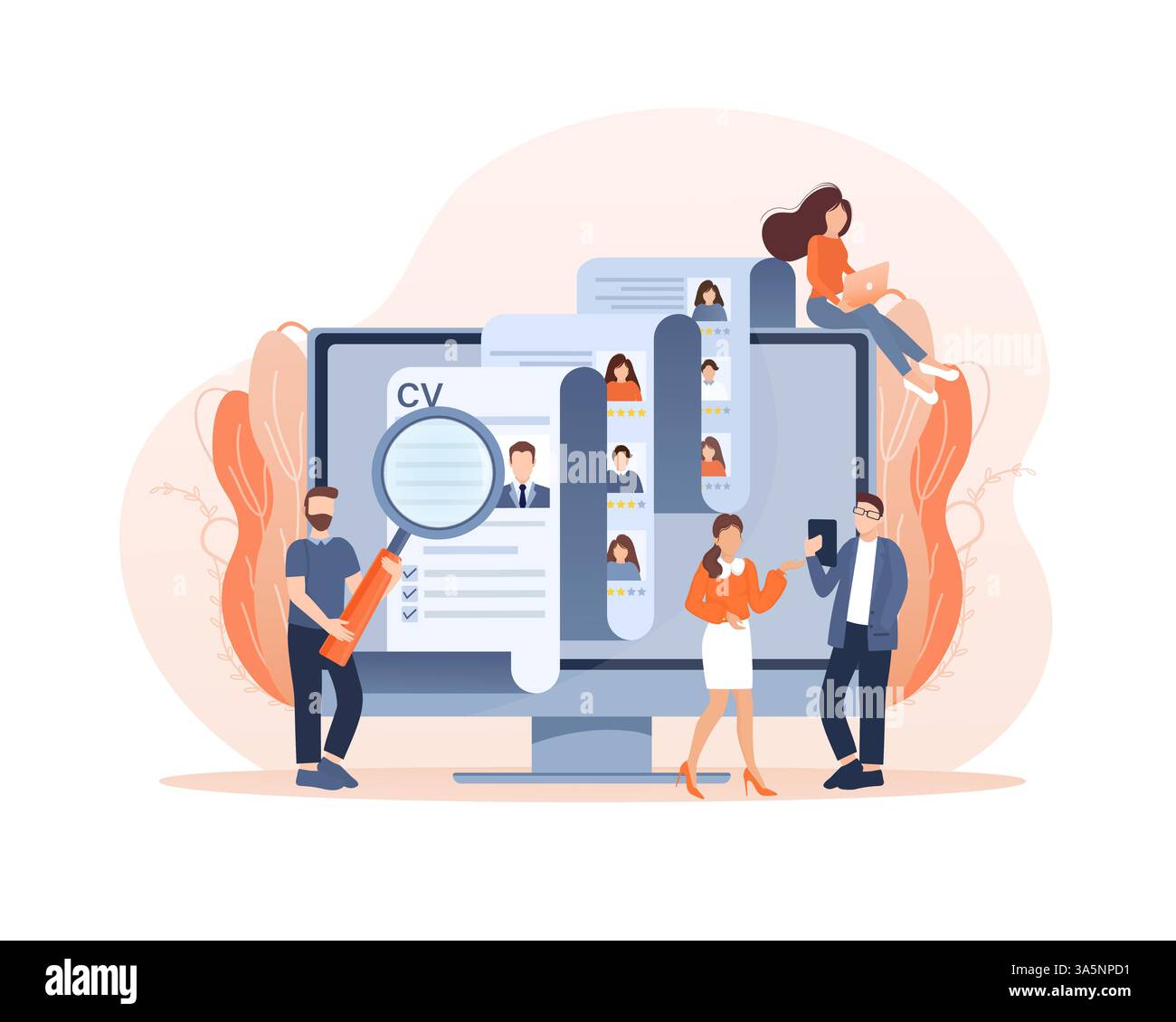 Business people fill resume Stock Vector Images - Alamy