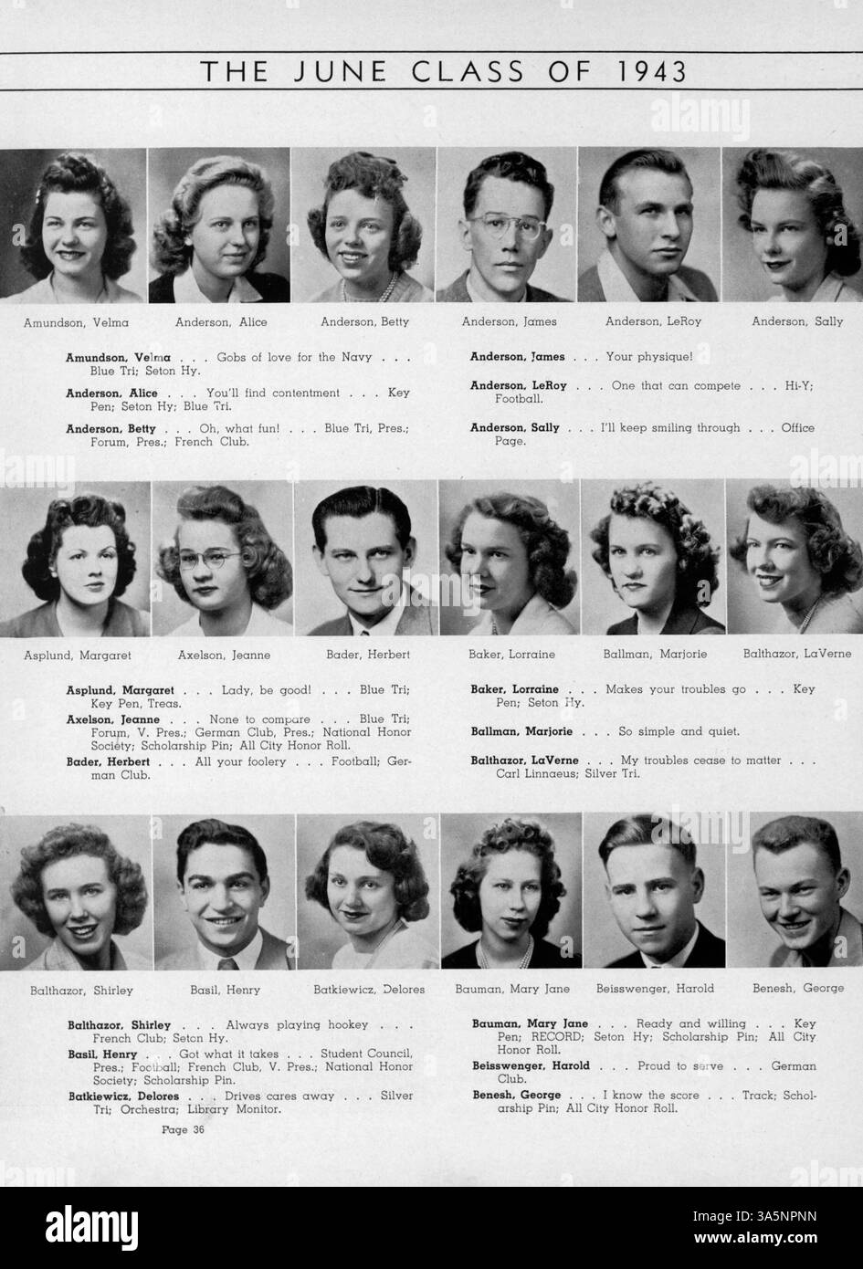 The 1943 Edison High School yearbook, 'Wizard', captures key moments ...