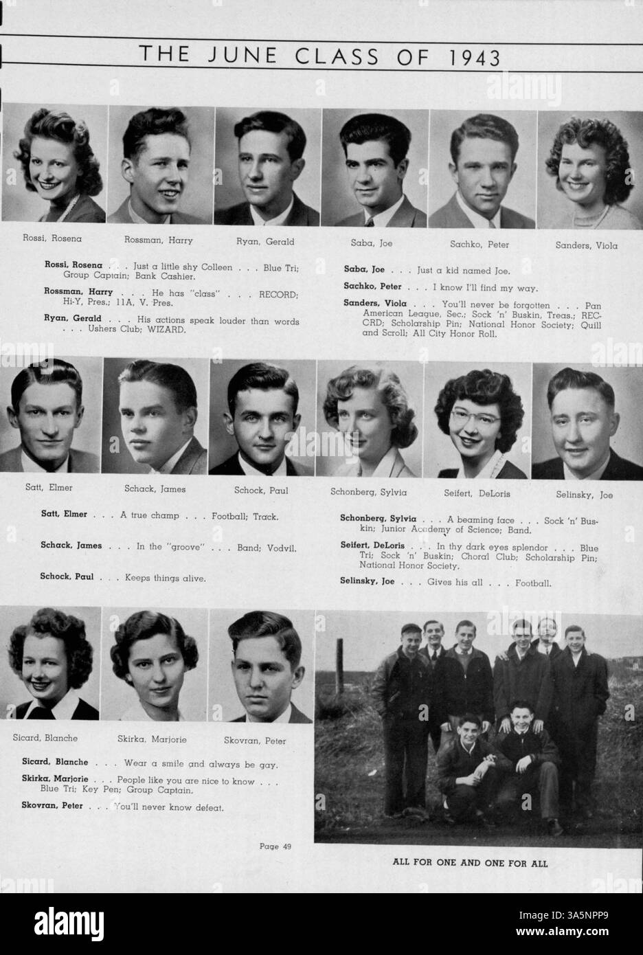 Capturing key moments from the 1942 1943 academic year hi-res stock ...