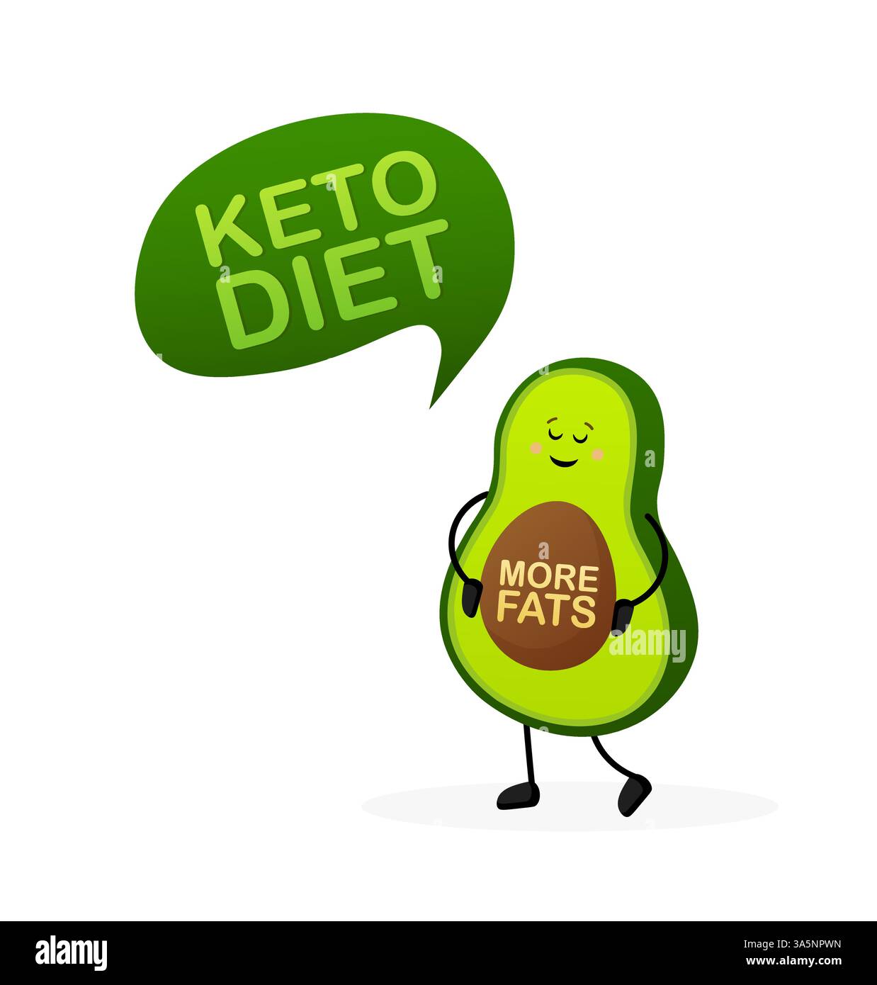 Keto diet concept in cartoon style. Isolated vector illustration. White ...