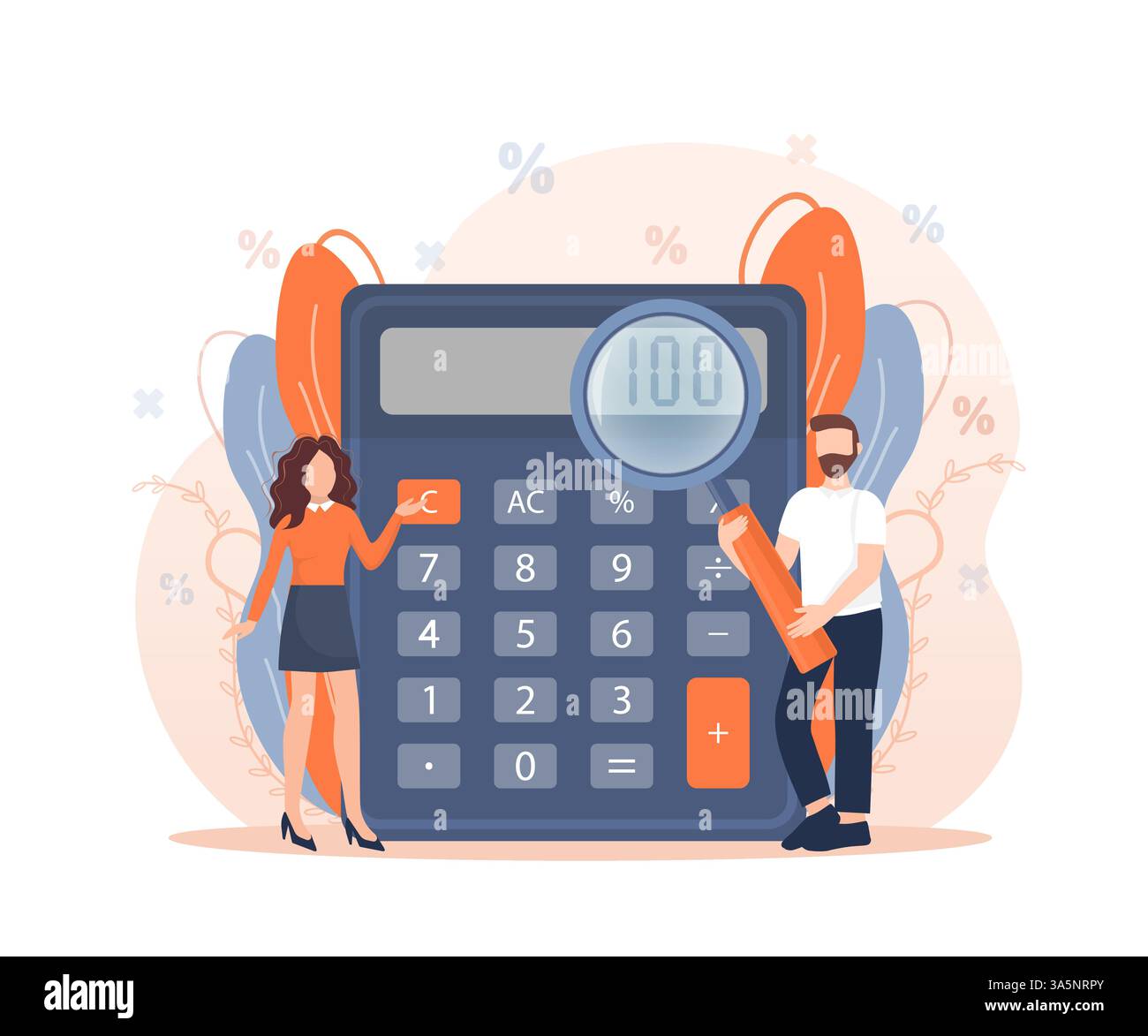 Cartoon character. Cartoon character with calculator. Vector ...