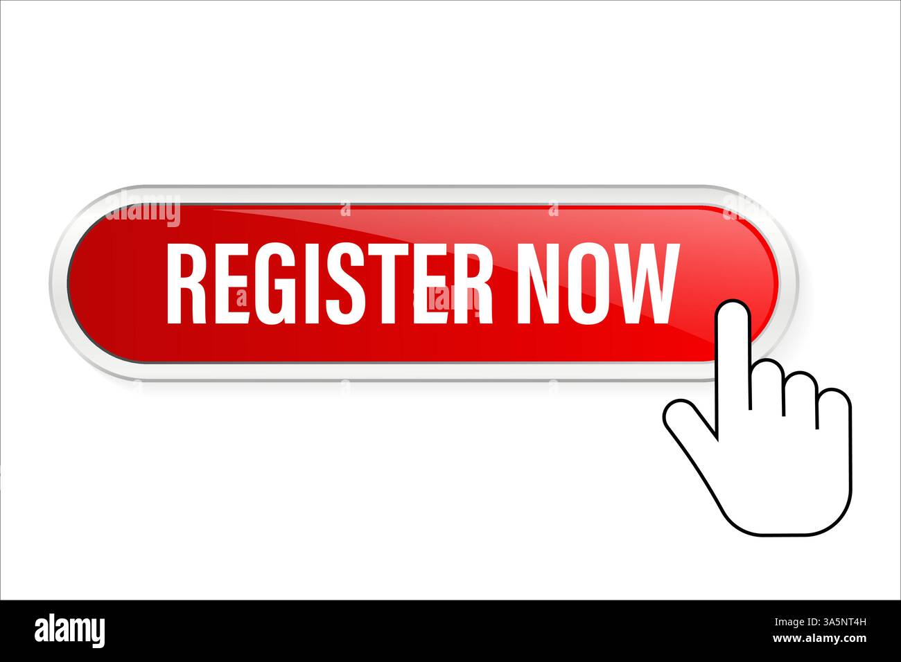 Register now for web advertising design. Subscribe button. Modern ...