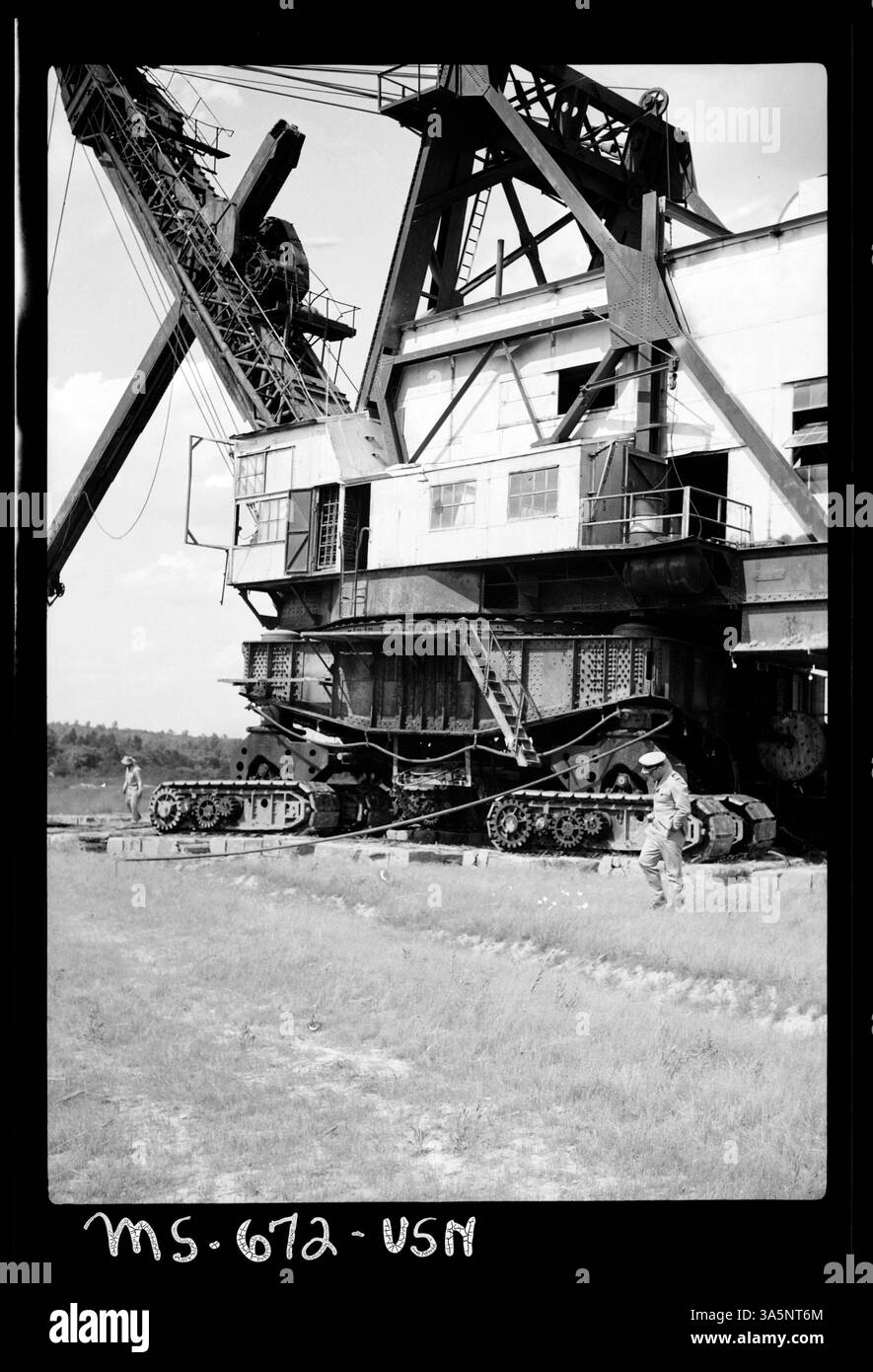 A close-up view of the base of a dirt-moving machine at United Electric ...