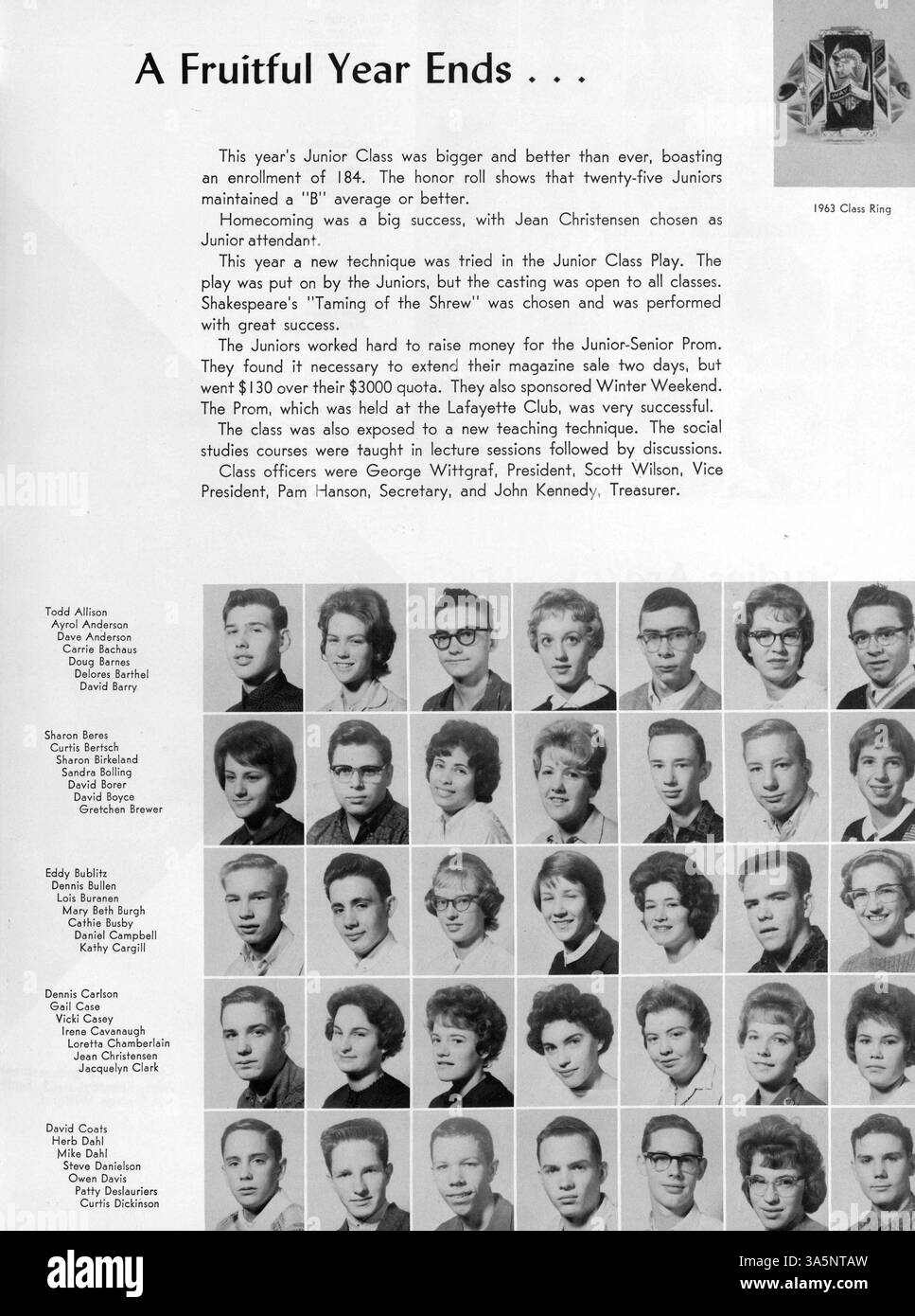 The 1962 Wayzata High School yearbook, Wayako 62, showcases the ...