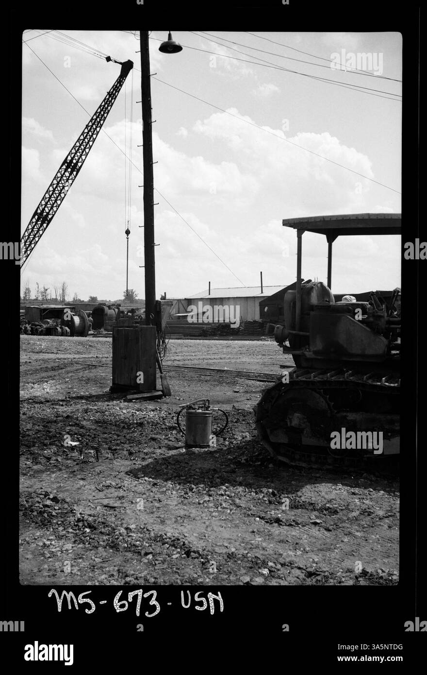A crane lever in the yard of the Chinook tipple at Ayrshire Collieries ...