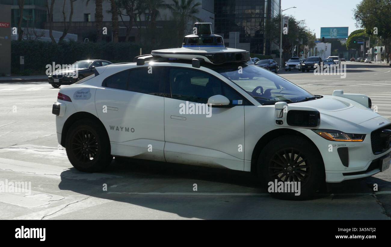 Los Angeles, California, USA 23rd March 2025 Waymo Driverless Car in ...