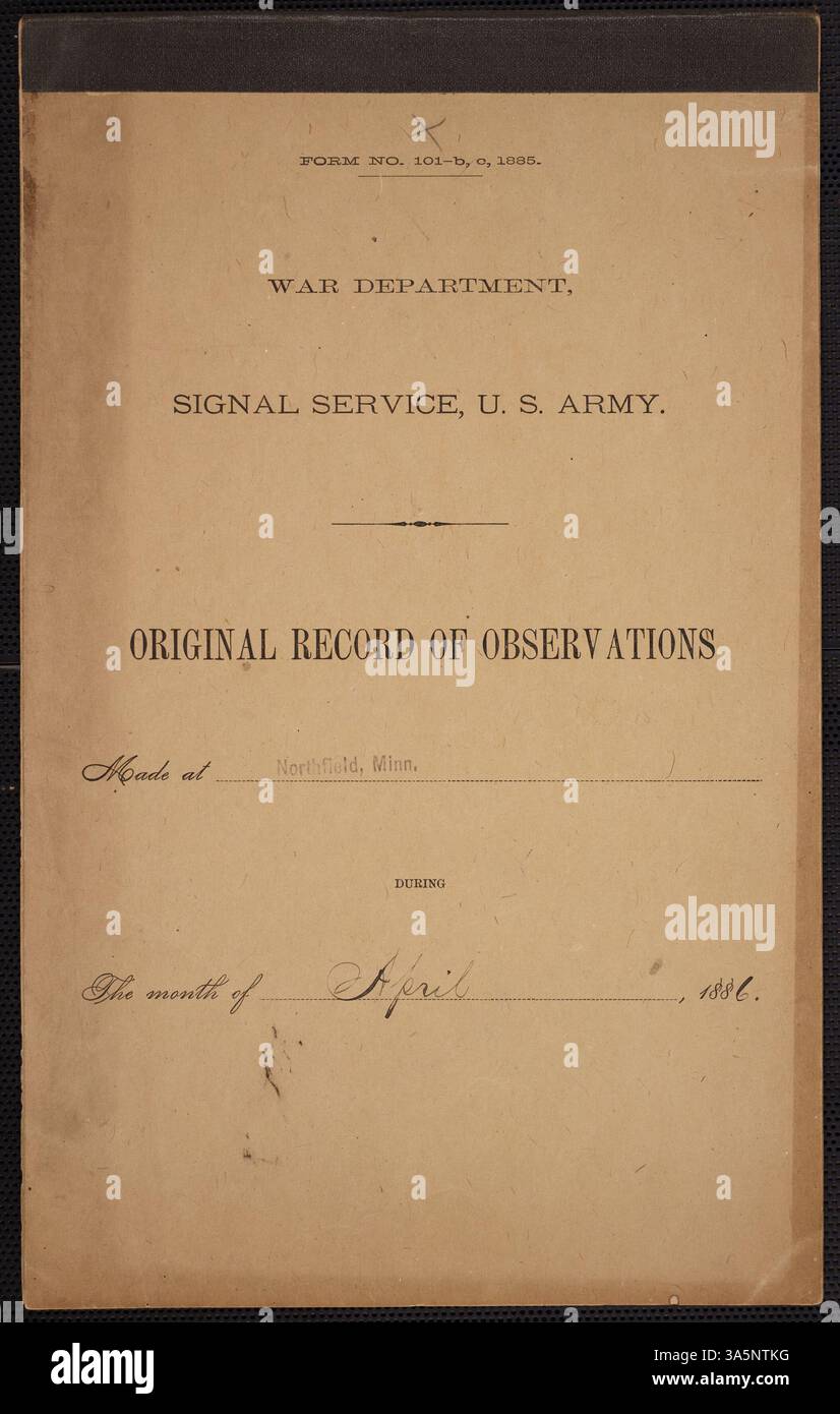 Carleton College weather diaries from April 1886 document temperature ...