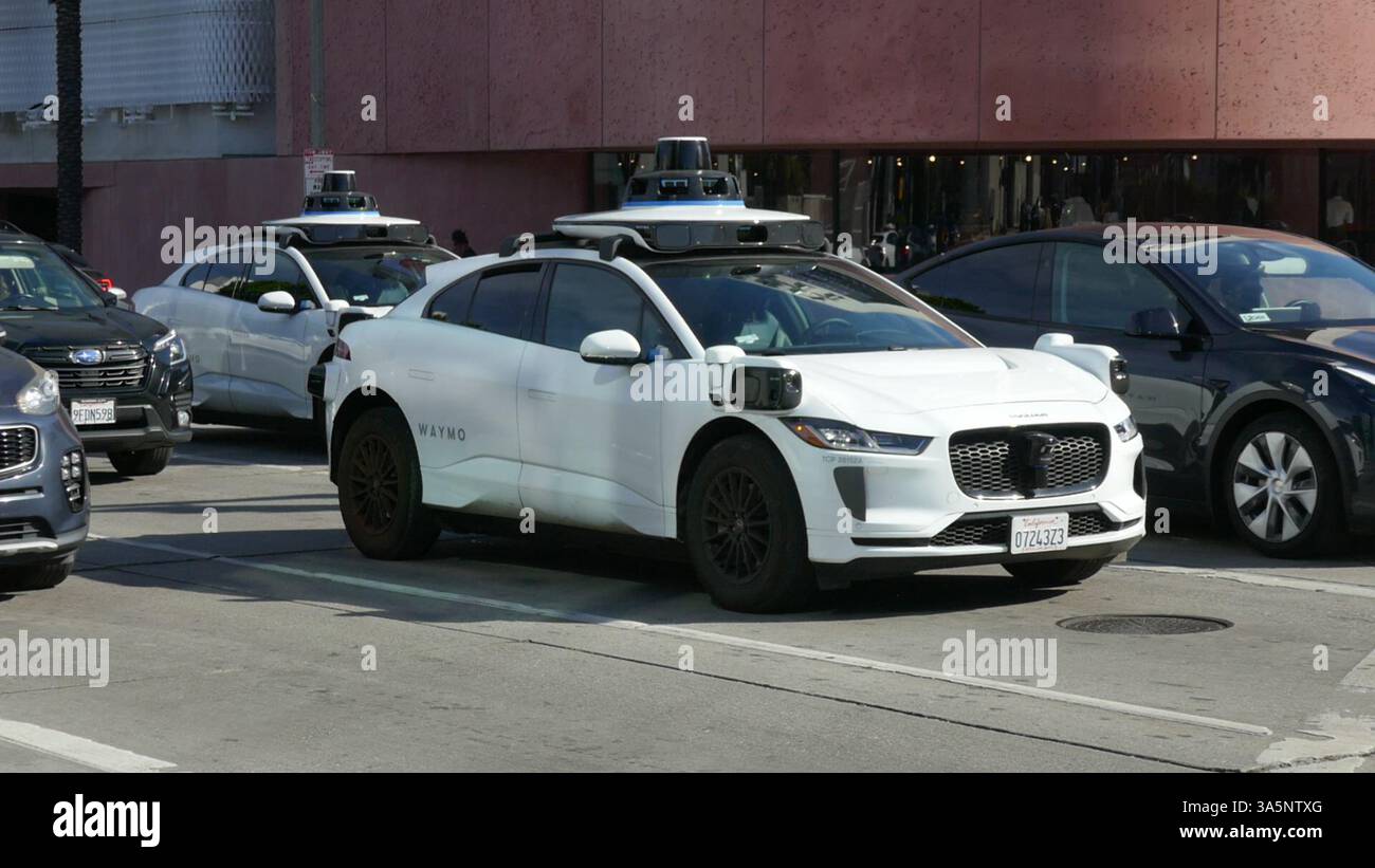 Los Angeles, California, USA 23rd March 2025 Waymo Driverless Cars in ...