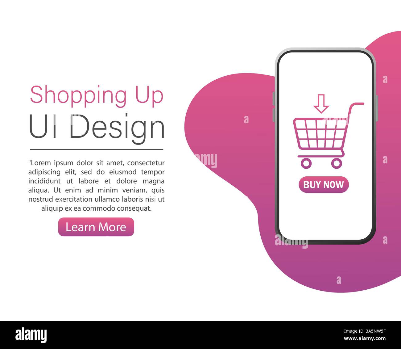Modern shopping up with ui design device mockups on white background for concept design. Mockup ...