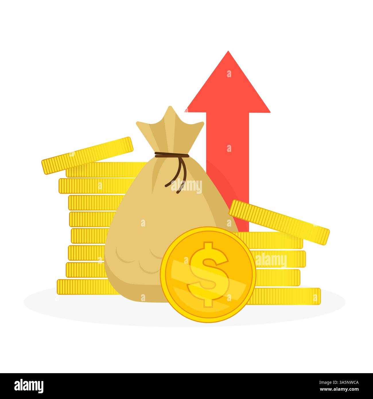 Icon with investment for banner design. Diagram, graph growth. con for ...
