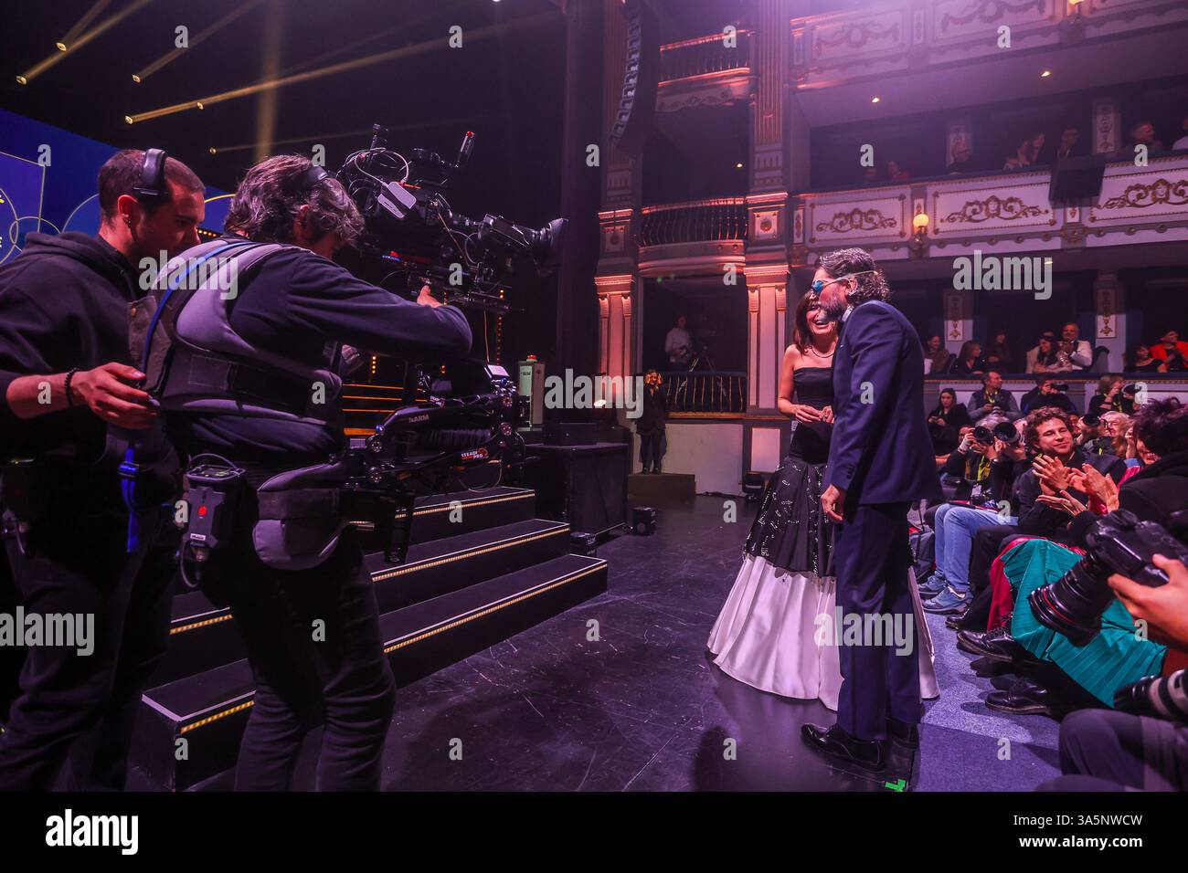 March 22, 2025: March 23, 2025 (malaga) The actor Salva Reina and Elena ...