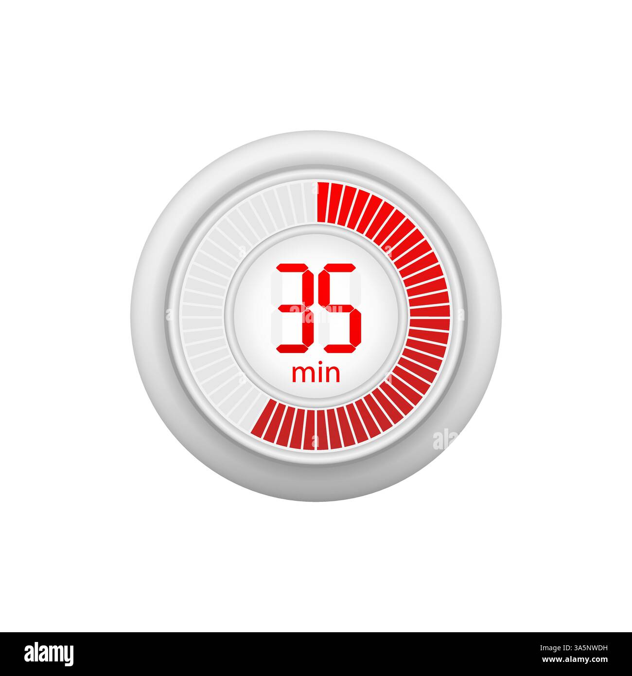Icon of a timer with 35 minutes on the white background. Vector ...