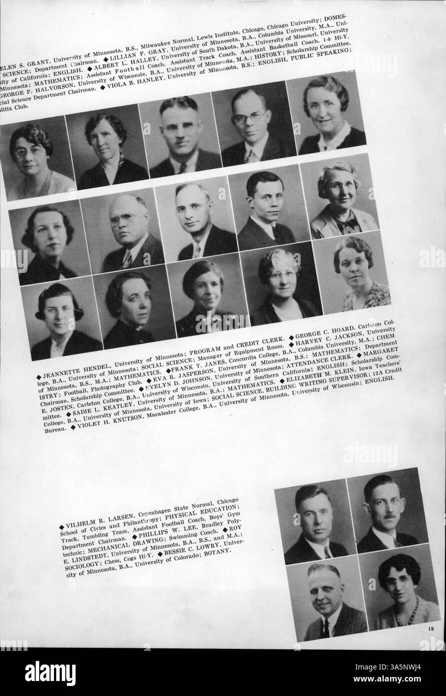 The 1937 wahian yearbook captures highlights from washburn high hi-res stock photography and ...