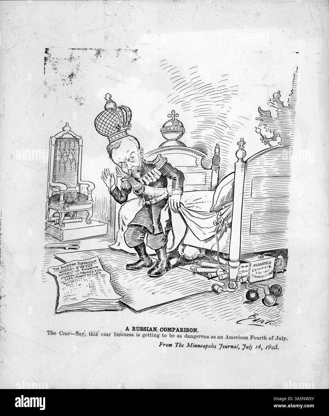 This cartoon humorously contrasts the dangers of Russian royal life ...