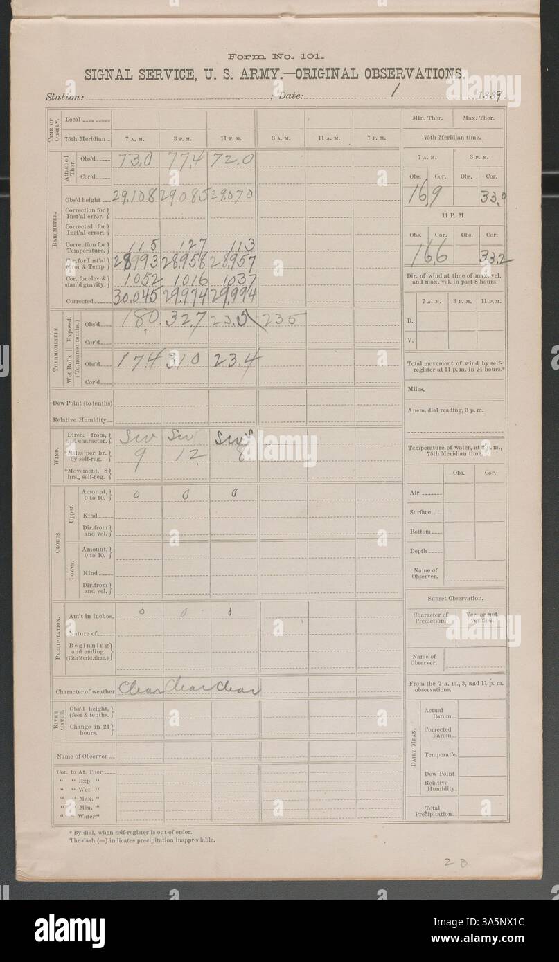 The weather diaries from Carleton College in January 1889 document ...
