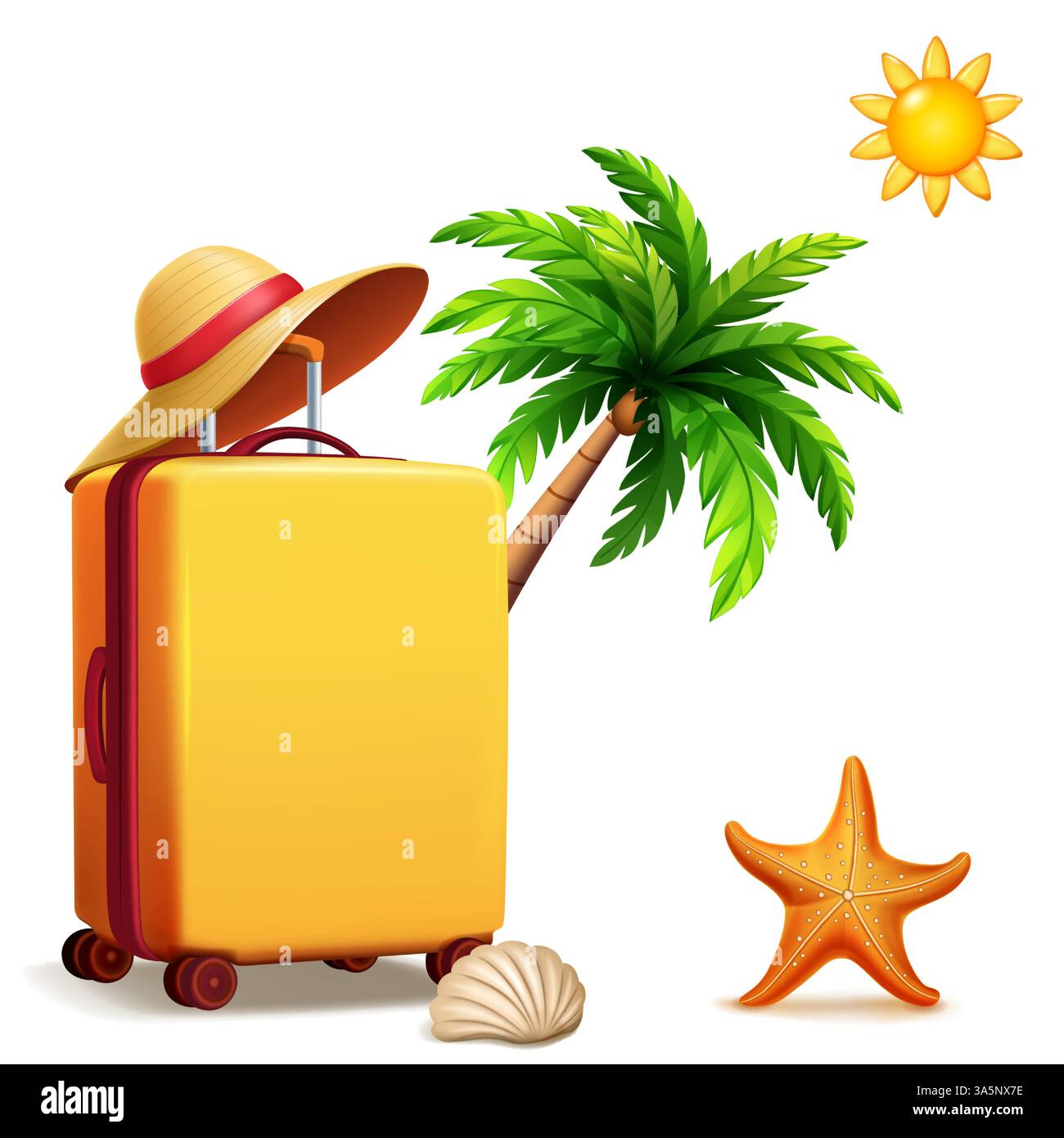 Leaning palm Stock Vector Images - Alamy