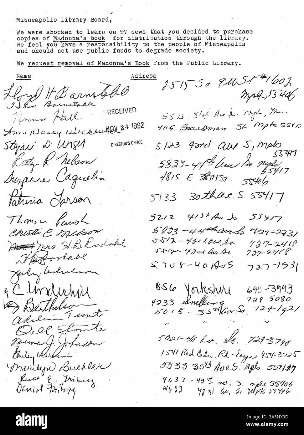 The 1992 minutes of the Minneapolis Public Library Board of Directors ...