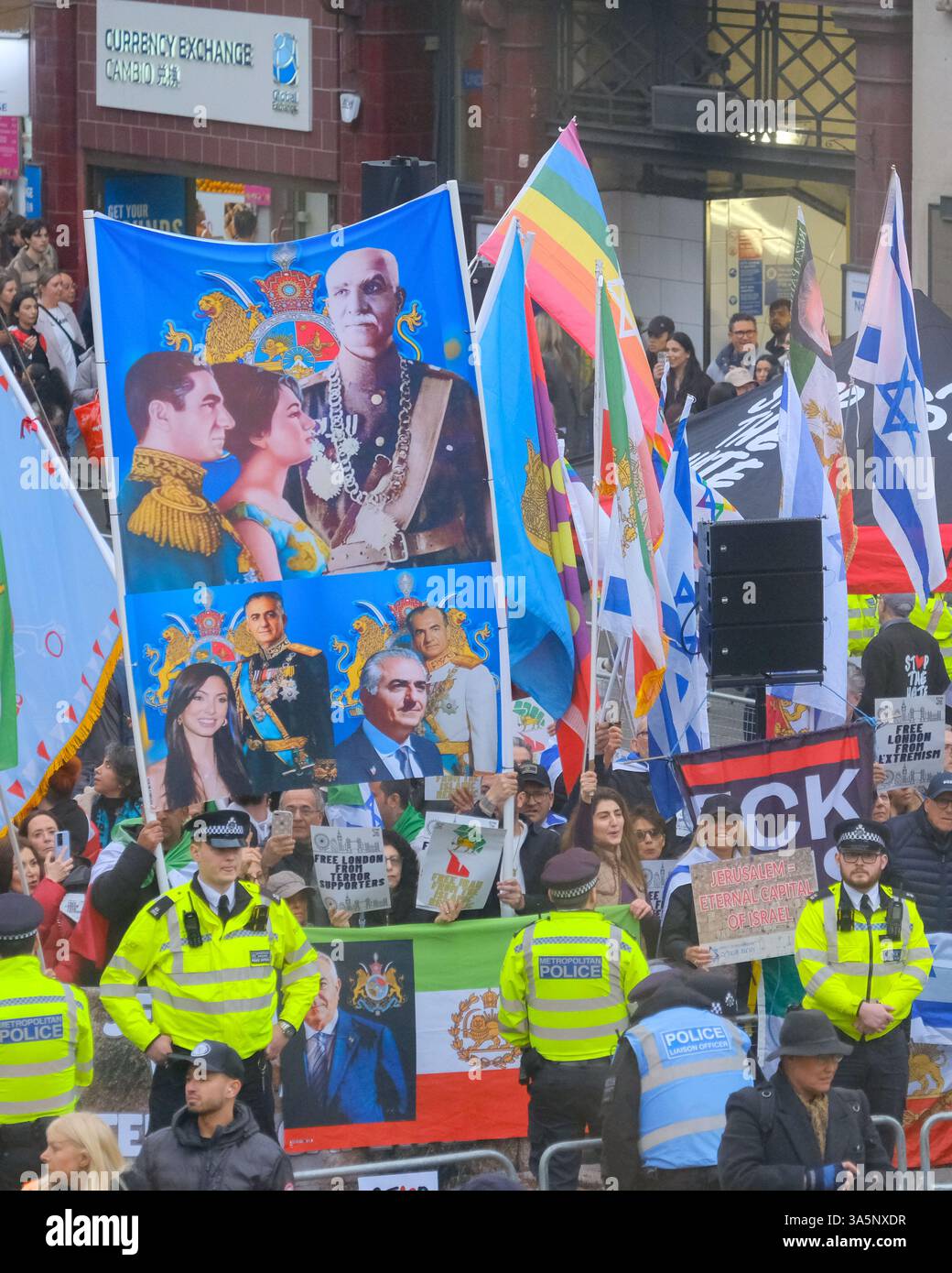 London, UK. 23rd March, 2025. A pro-Israel counter-protest to the ...