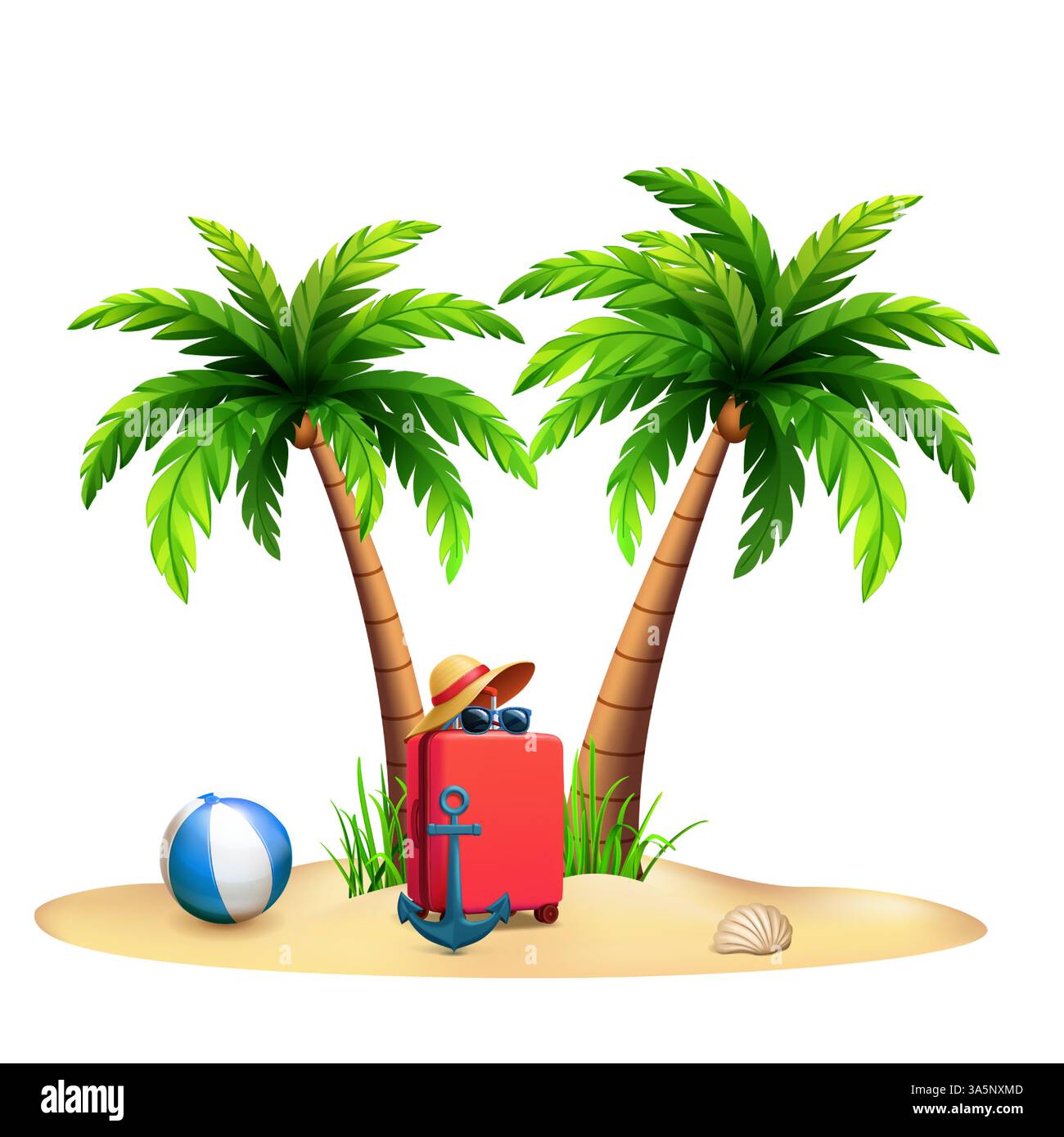 Sunbathing hat sunglasses Stock Vector Images - Alamy