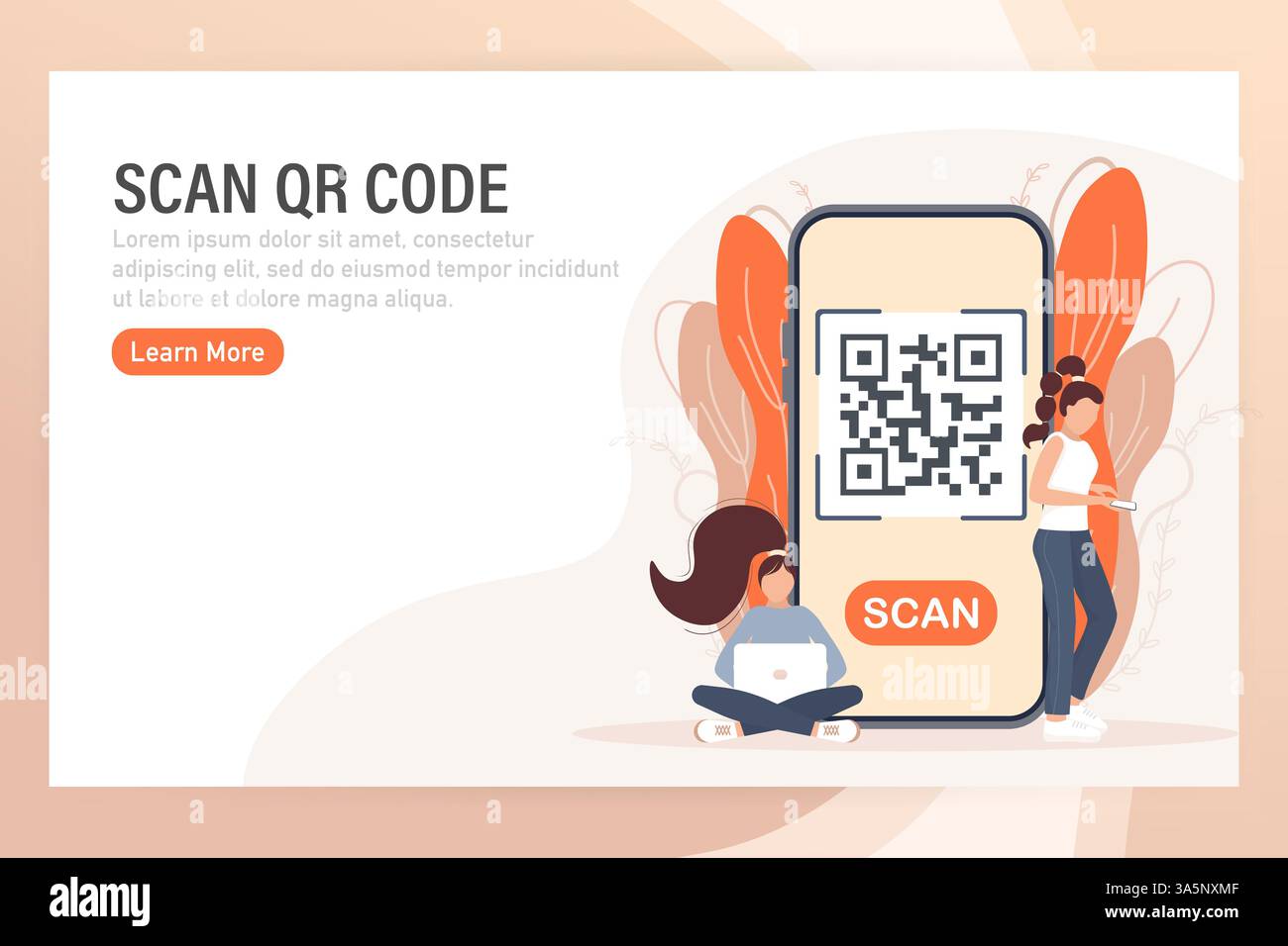 Scan qr code people, great design for any purposes. 3d vector ...