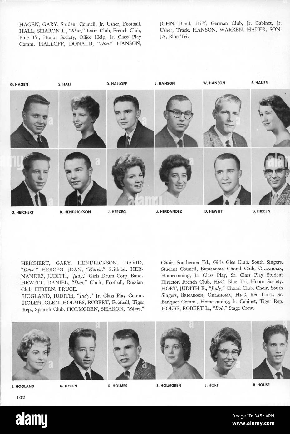 The 'Tiger' Yearbook from South High School in 1961 records important ...