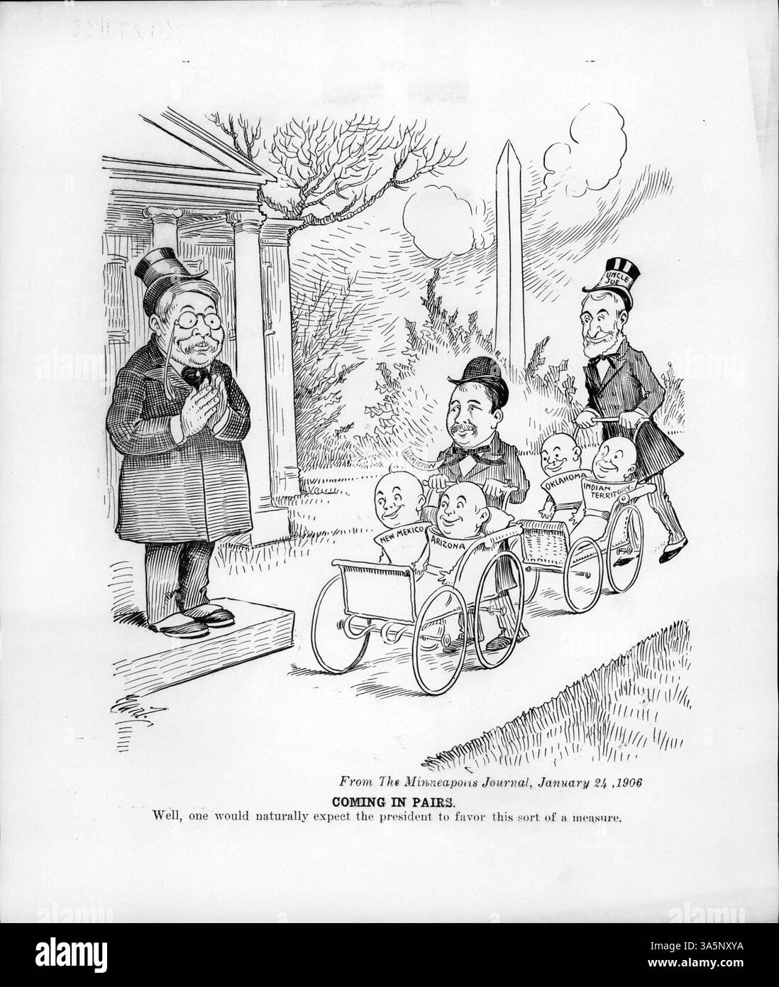 This political cartoon illustrates president roosevelt receiving hi-res ...