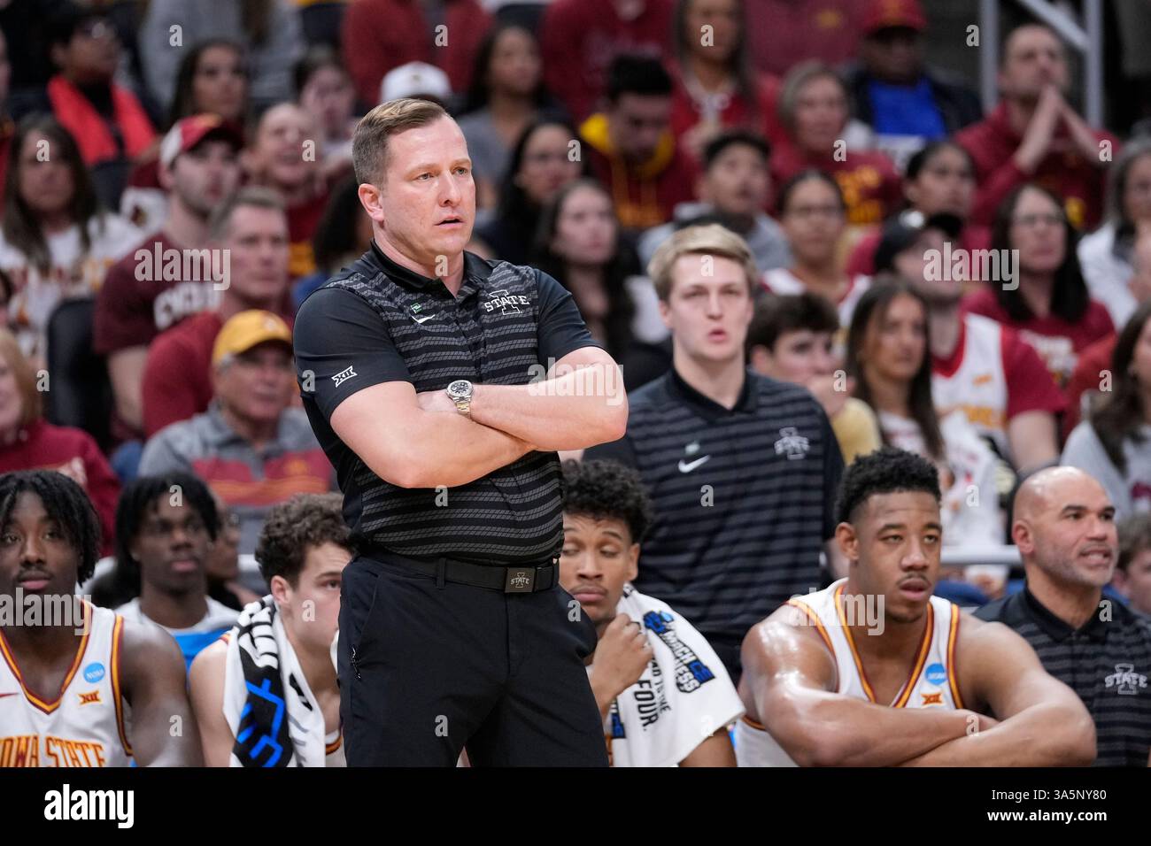 Iowa State head coach T.J. Otzelberger looks on during the first half ...